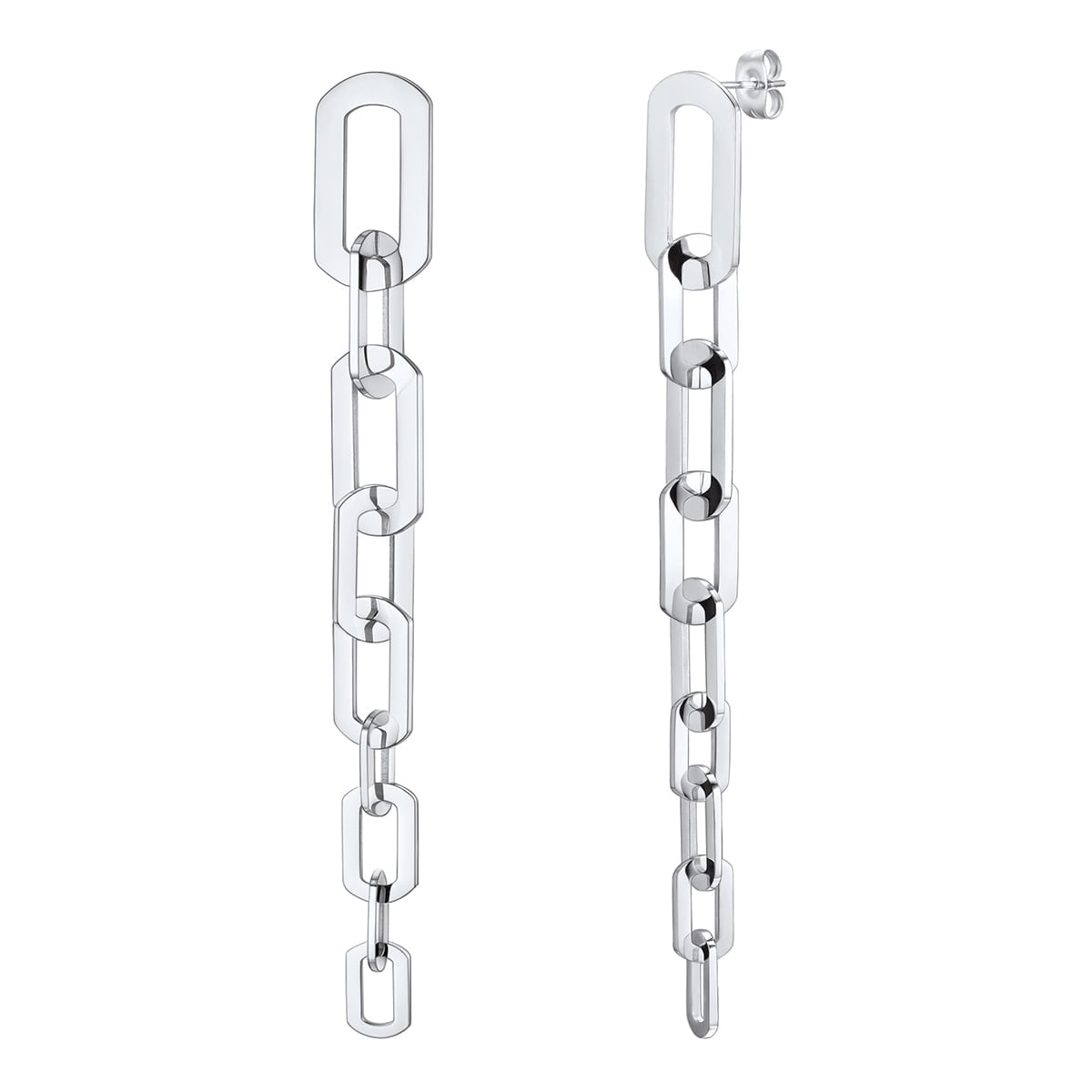 FOCALOOK Paper Clip Earrings 10cm Extra Long Dainty Dangle Drop Chain ...