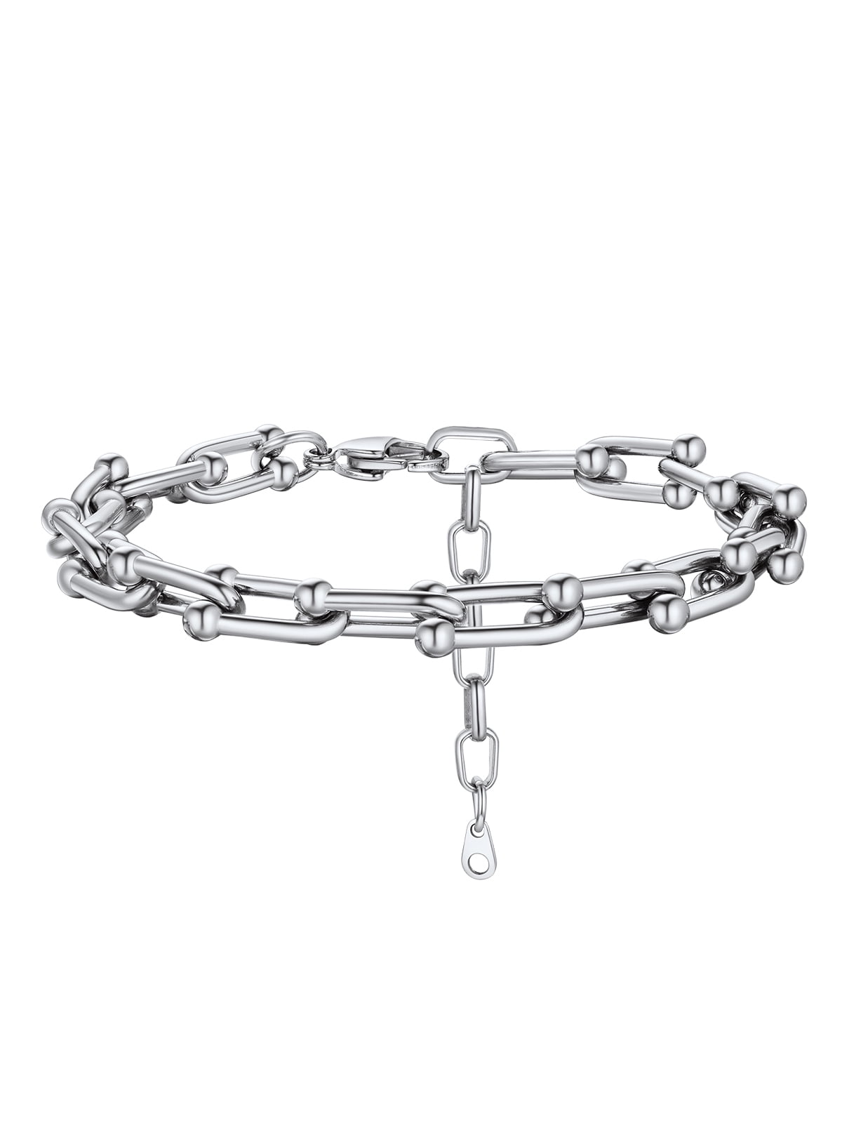 FOCALOOK Paperclip Chain Ankle Bracelet for Women, Stainless Steel ...