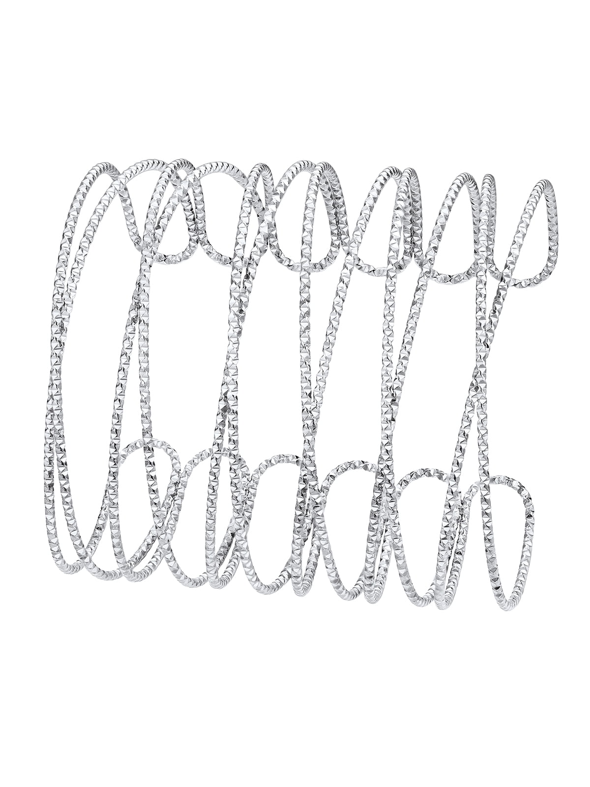 FOCALOOK Silver Cuff Bracelet for Women, Chunky Hollow Wide Multi-layer ...
