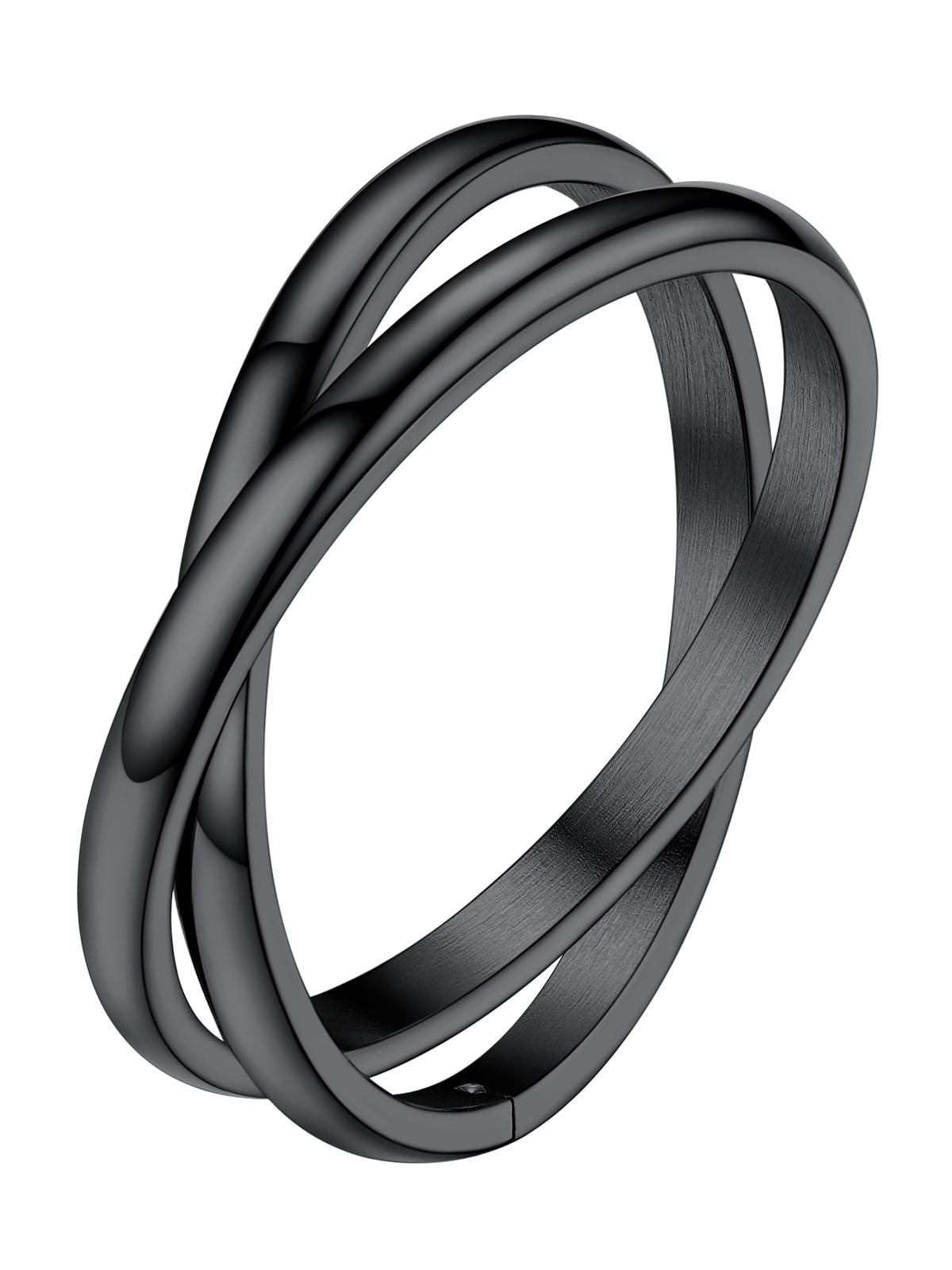 FOCALOOK Stainless Steel Fidget Ring for Women, Interlocked Cross X ...