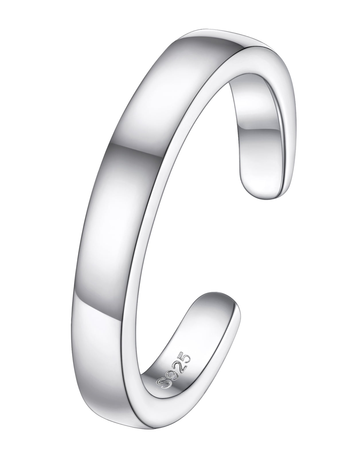 FOCALOOK Toe Ring for Women 925 Sterling Silver Adjustable Open Plain ...