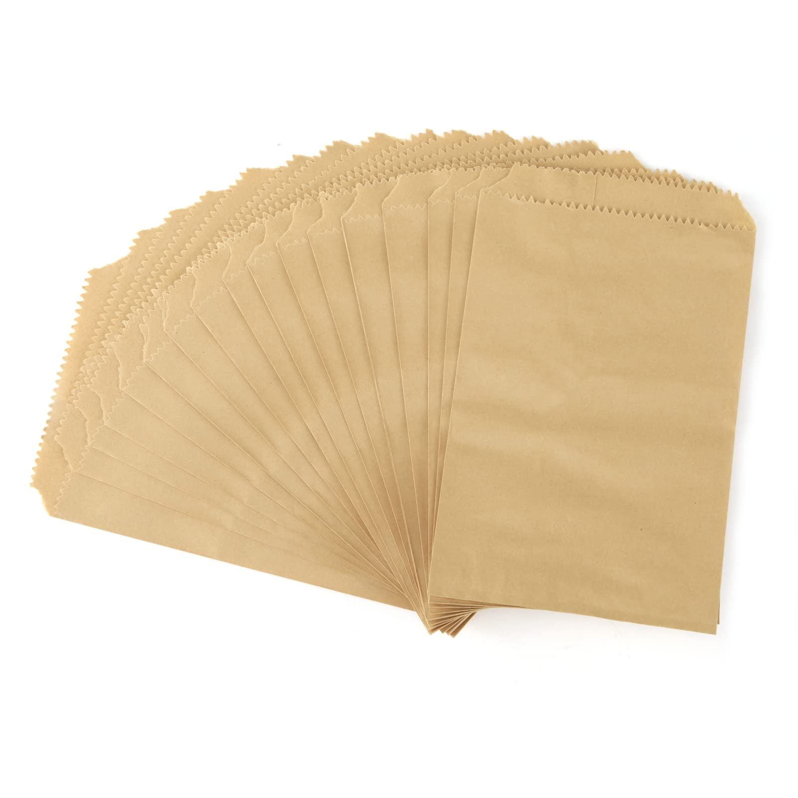 FOCCIUP 100 Pack Brown Kraft Paper Bags 4x6 Inches Flat Merchandise ...
