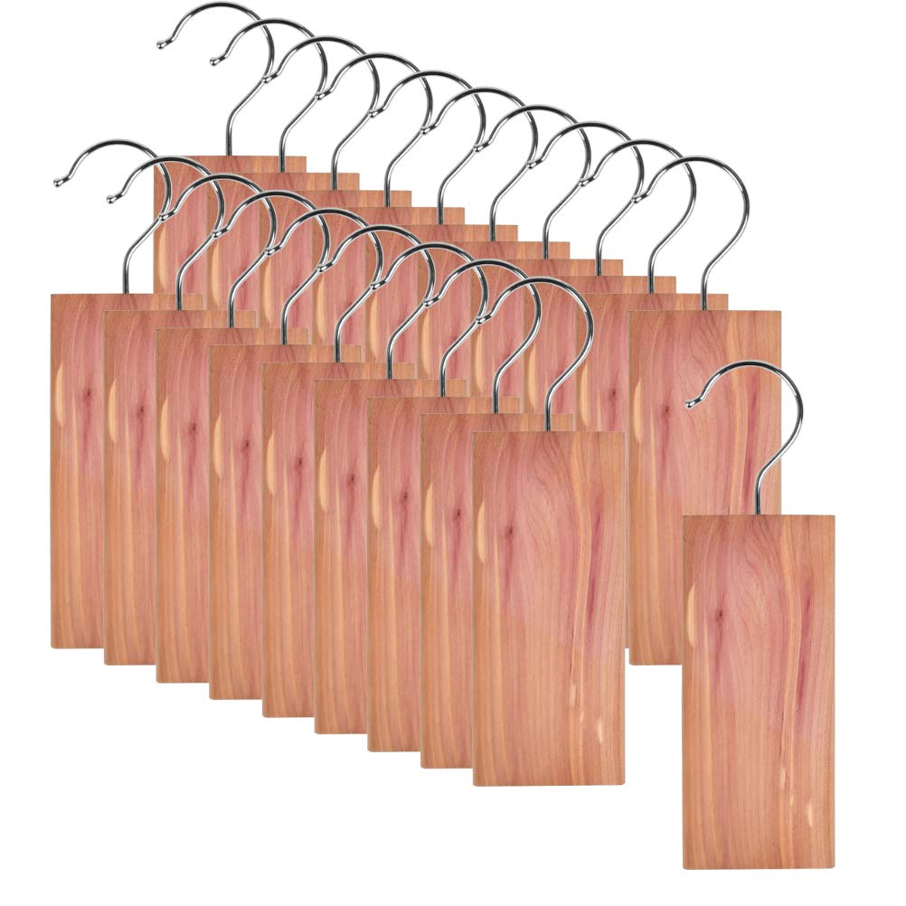 FOCCTS 20 Pcs Cedar Hangers Blocks, Natural Red Cedar Blocks for ...