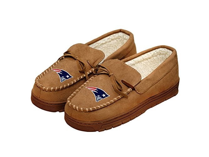 FOCO Beige Team Logo Moccasin Slippers Shoe Mens Moccasin Slipper ...