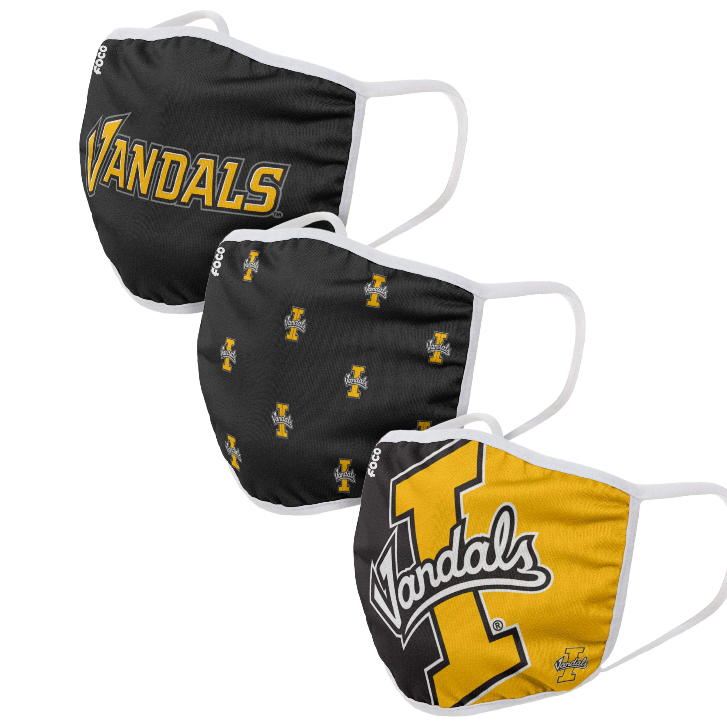 FOCO Idaho Vandals NCAA Face Cover - Adult - 3 Pack, Team Logo ...