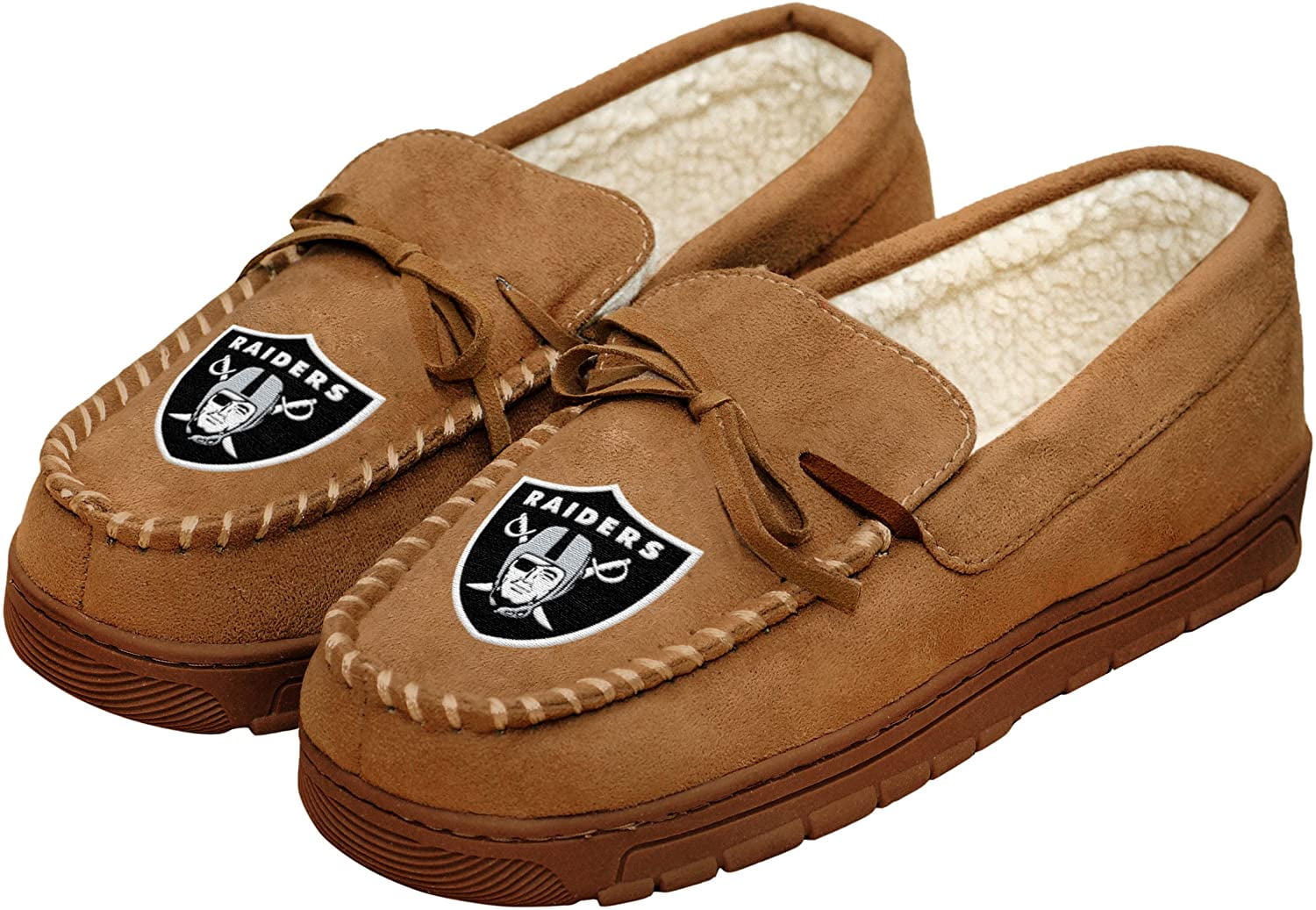 FOCO Las Vegas Raiders NFL Mens Team Logo Moccasin Slippers - M ...