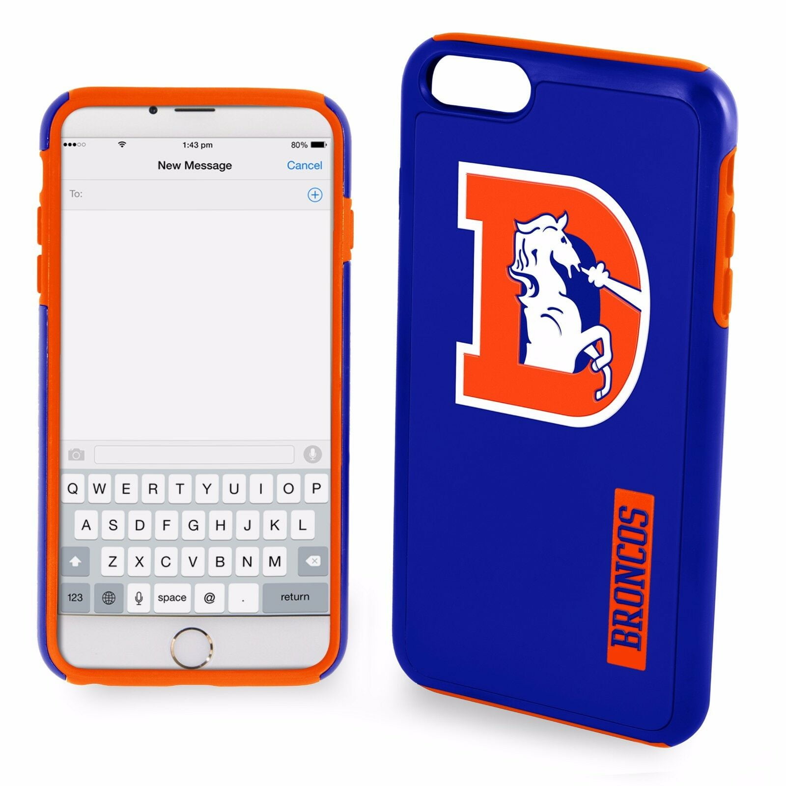 FOCO NFL Denver Broncos Dual Hybrid Retro Logo Case For iPhone 6 and 6s ...