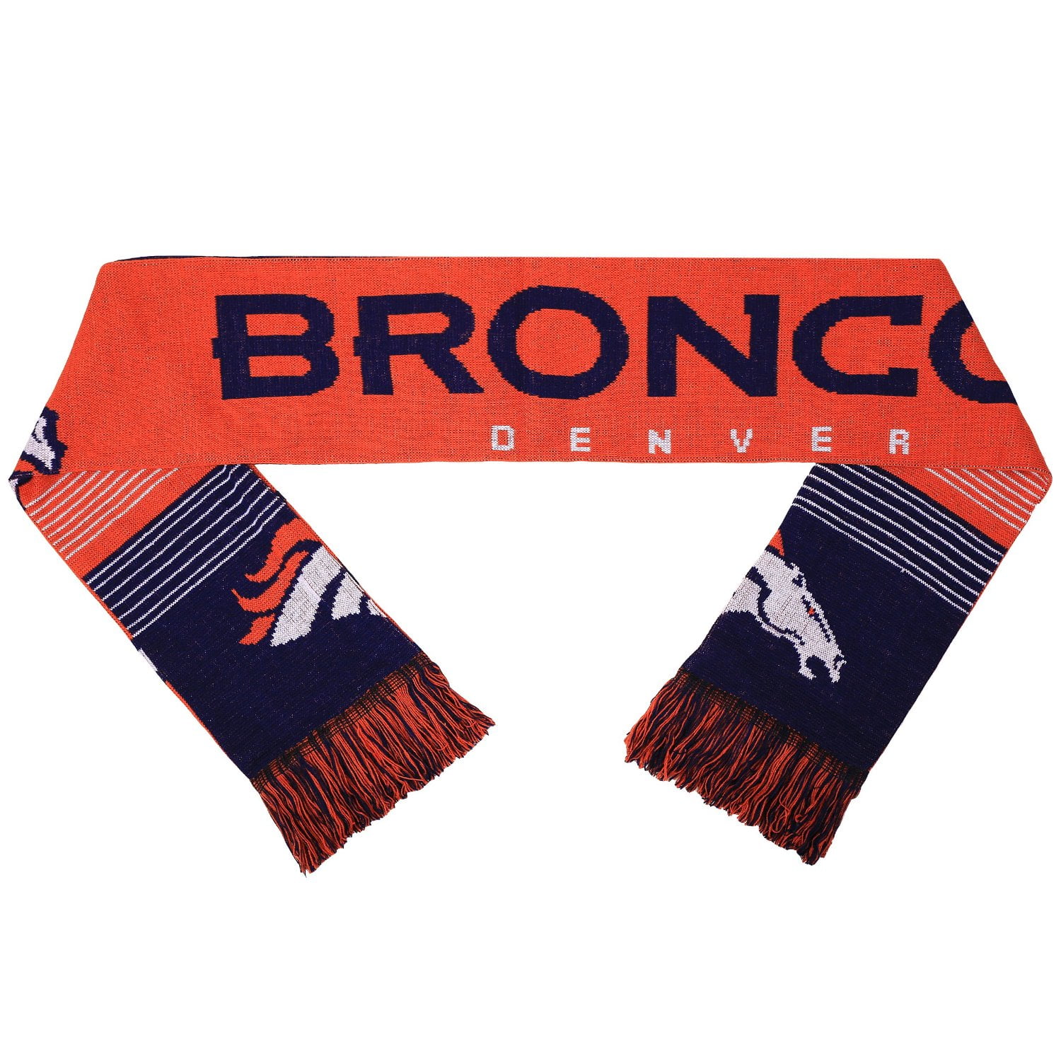 FOCO NFL Licensed Denver Broncos Reversible Stripe Logo Scarf - Walmart.com