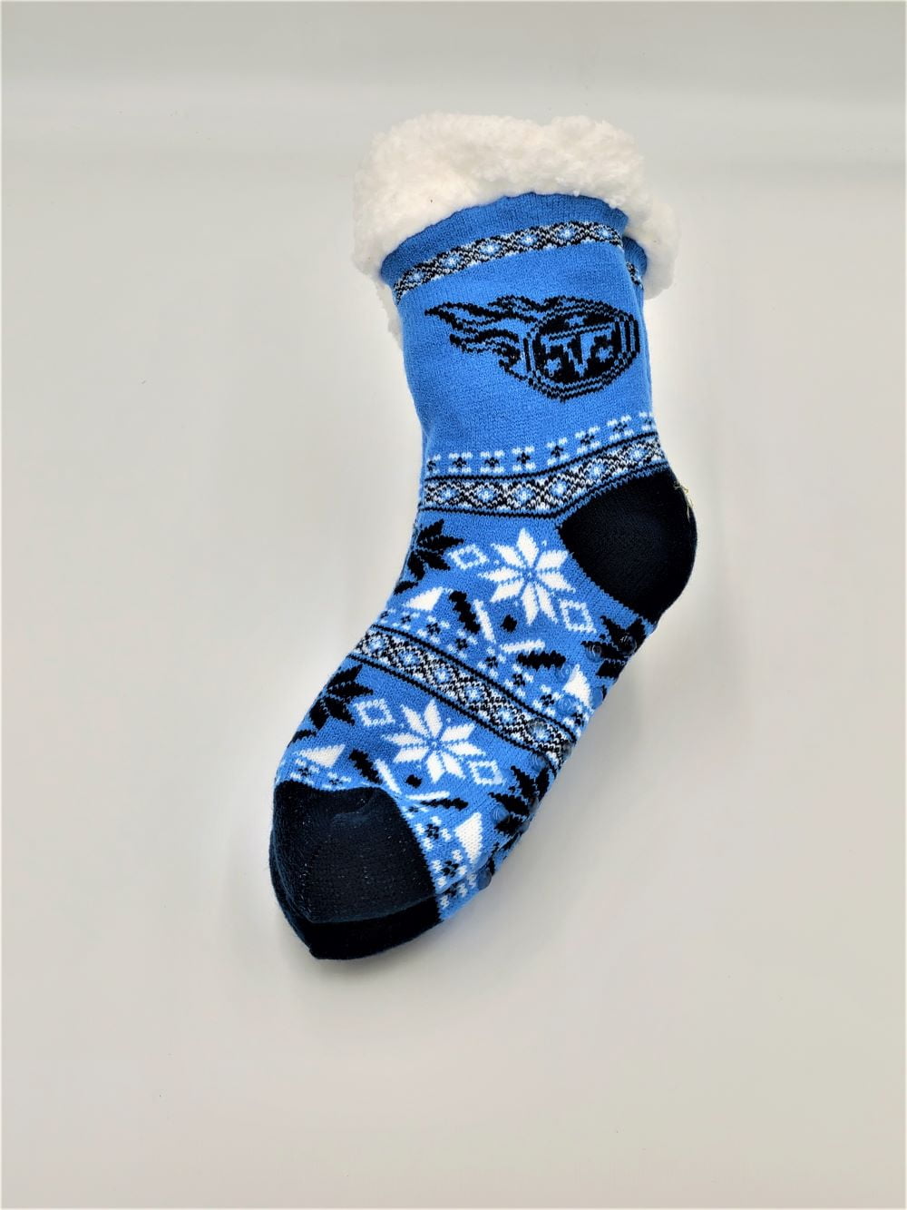 FOCO NFL Licensed Tennessee Titans Fair Isle Footy Slippers Non-Skid ...