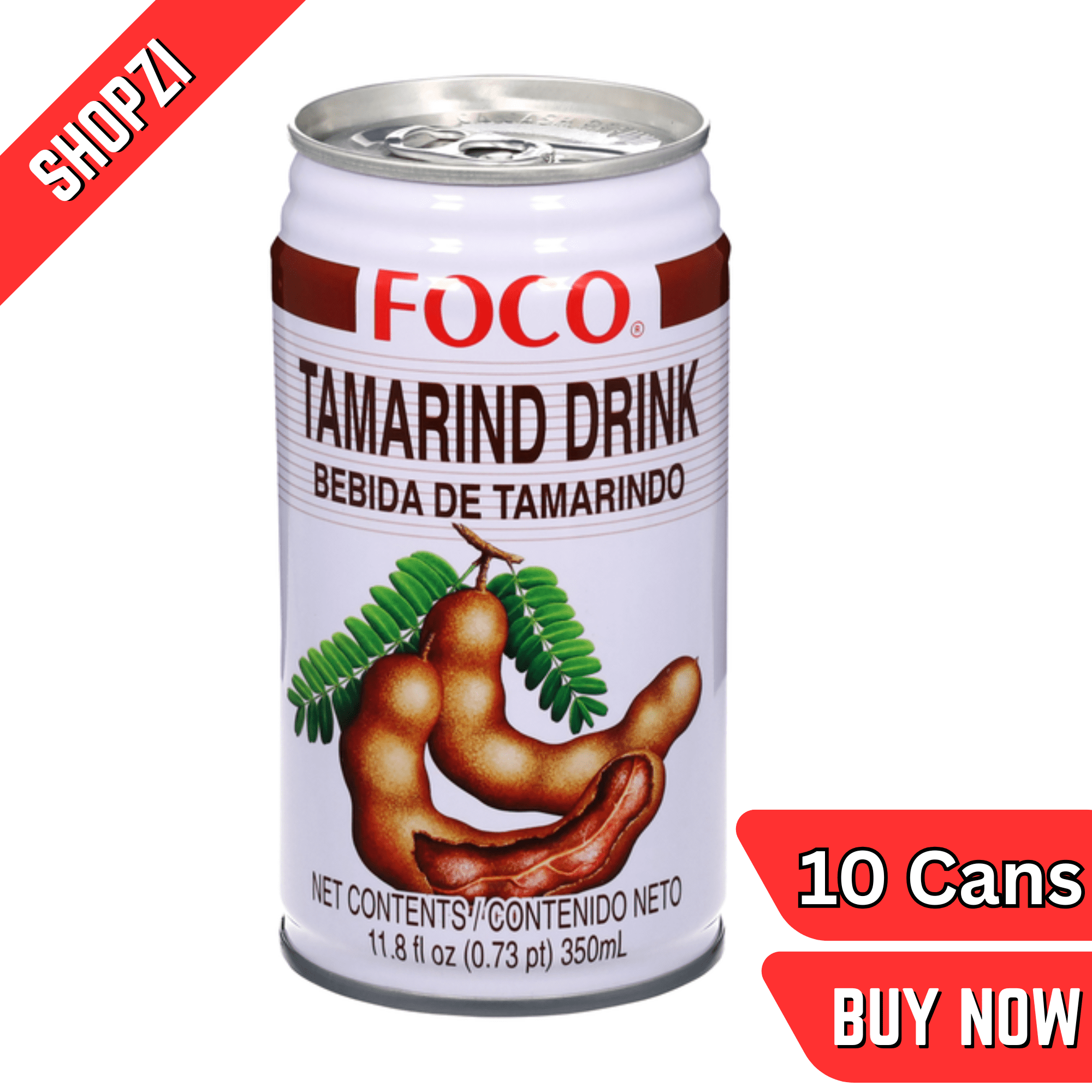 FOCO Tamarind Drink – 12 fl oz Cans, 10 Pack, Natural Tamarind Beverage ...