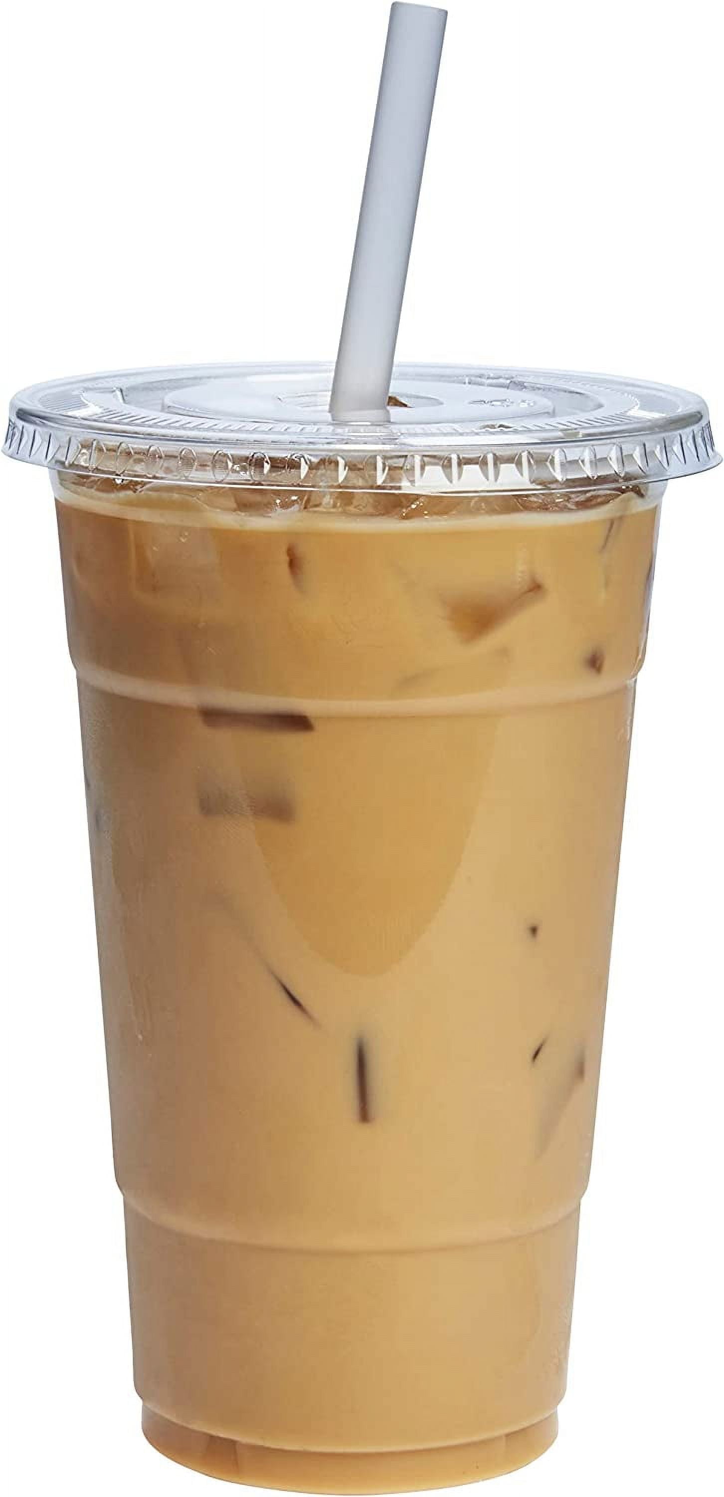 FOCUSLINE 50 Sets - 24 oz Clear Plastic Cups with Lids, Disposable Cups ...