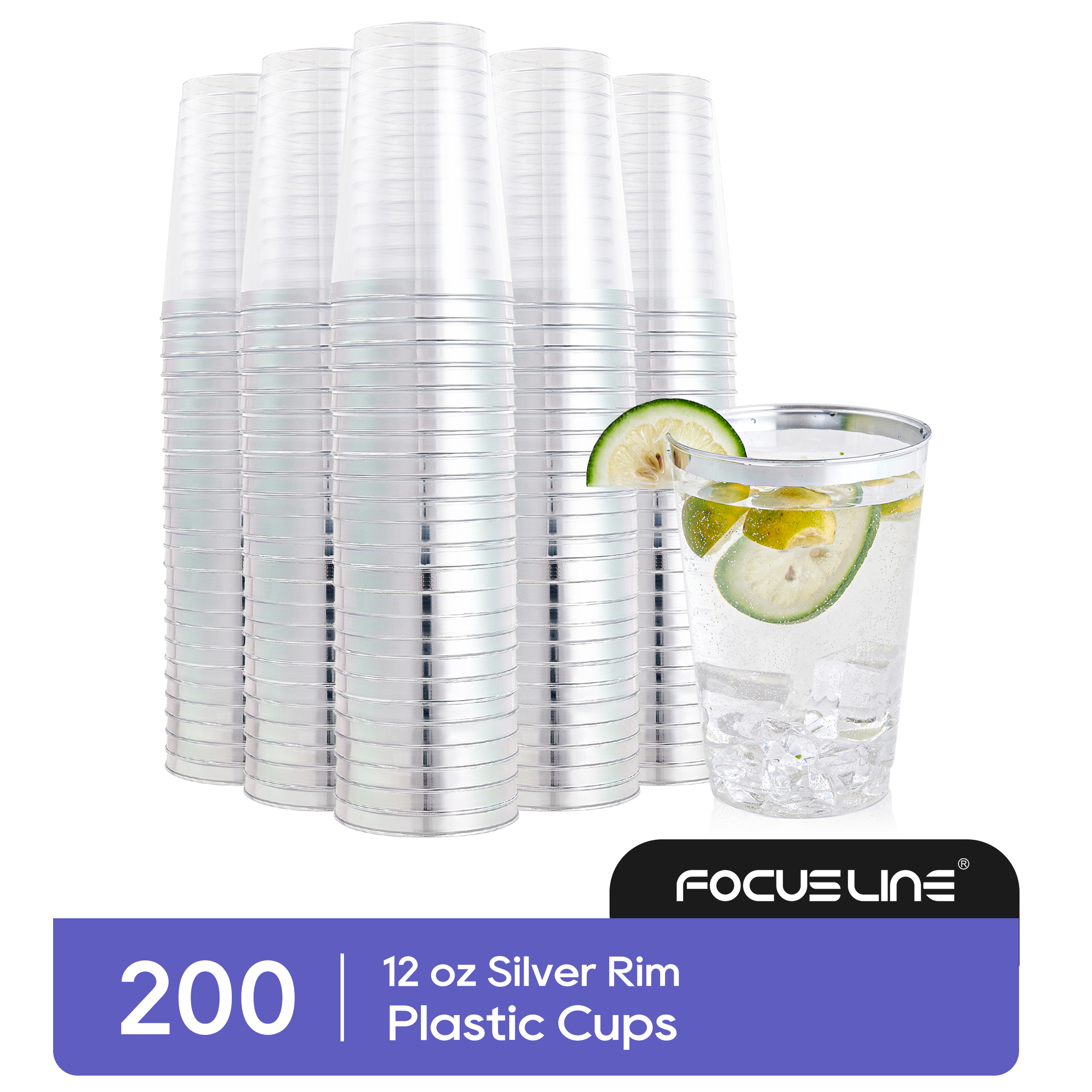 JAM Paper Bulk Plastic Cups, 12 oz, Silver, 200 Cups/Box - Walmart.com