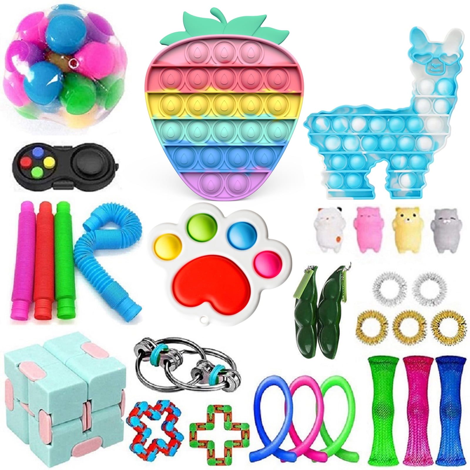 FOCUSNORM 30 Pack Fidget Toys Set Cheap Sensory Simples-Dimples Toy for ...