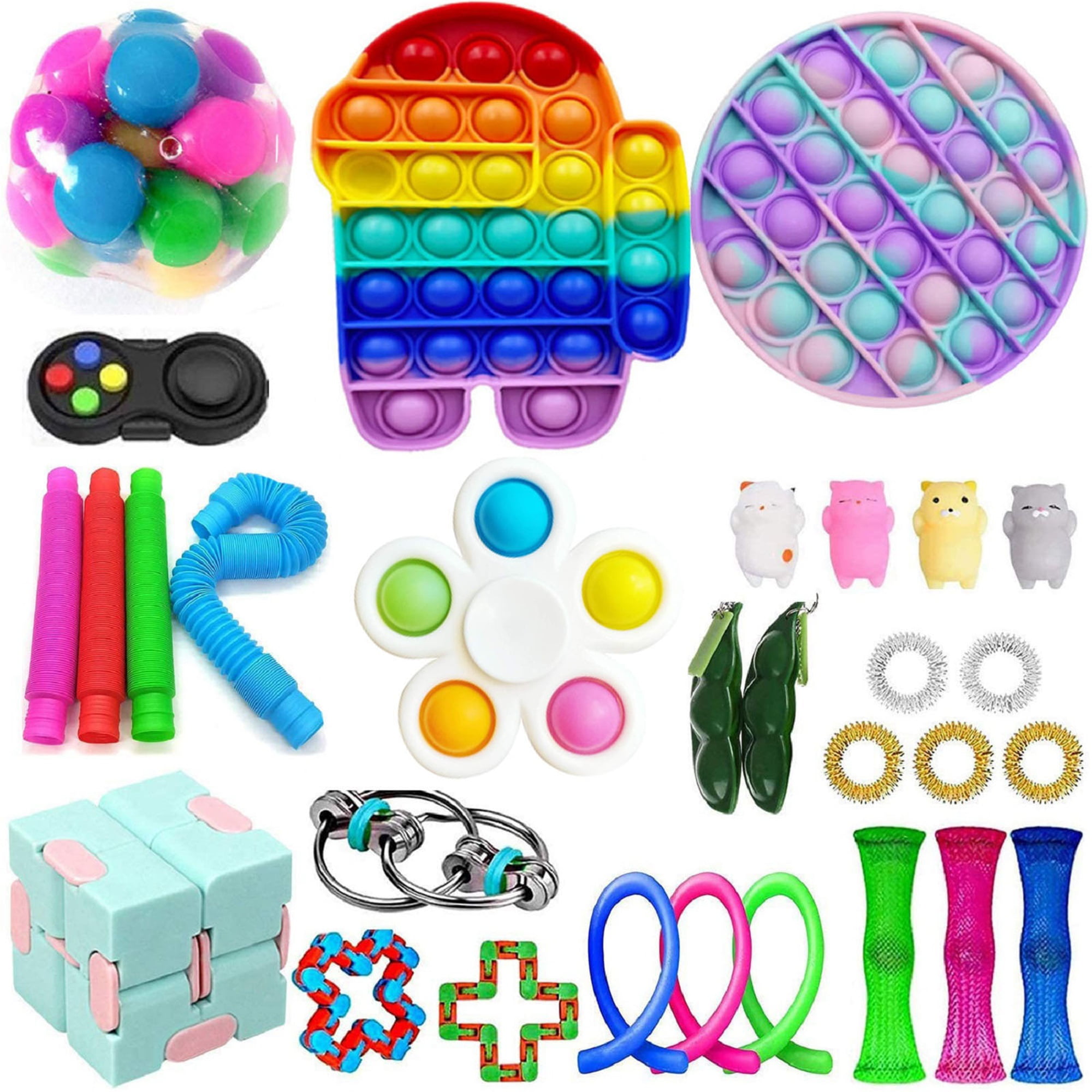 FOCUSNORM 30 Pack Fidget Toys Set Cheap Sensory Simples-Dimples Toy for ...