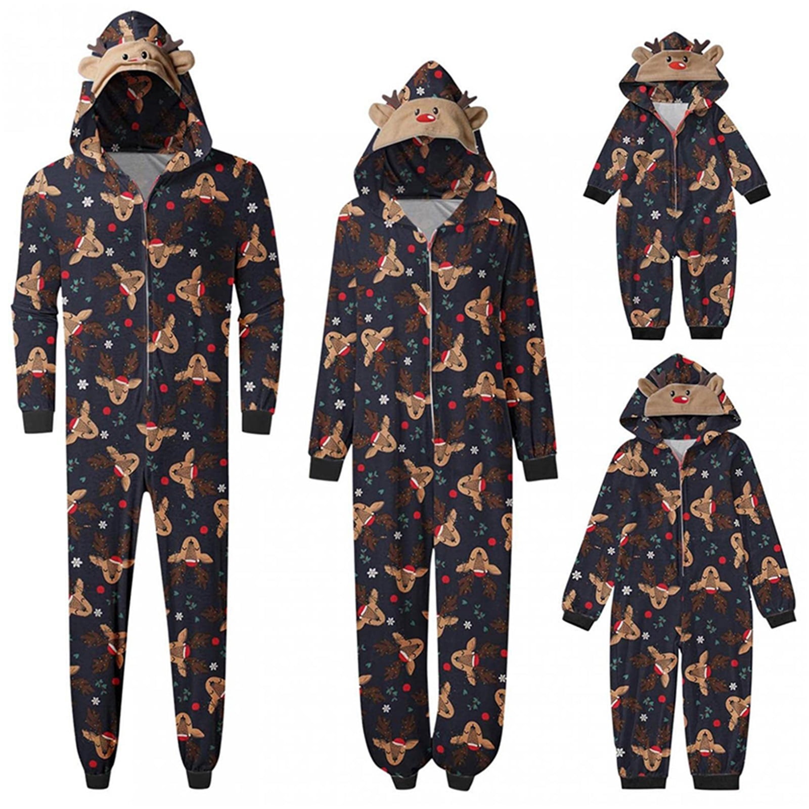FOCUSNORM Matching Christmas Pjs for Family Reindeer Print Onesie ...