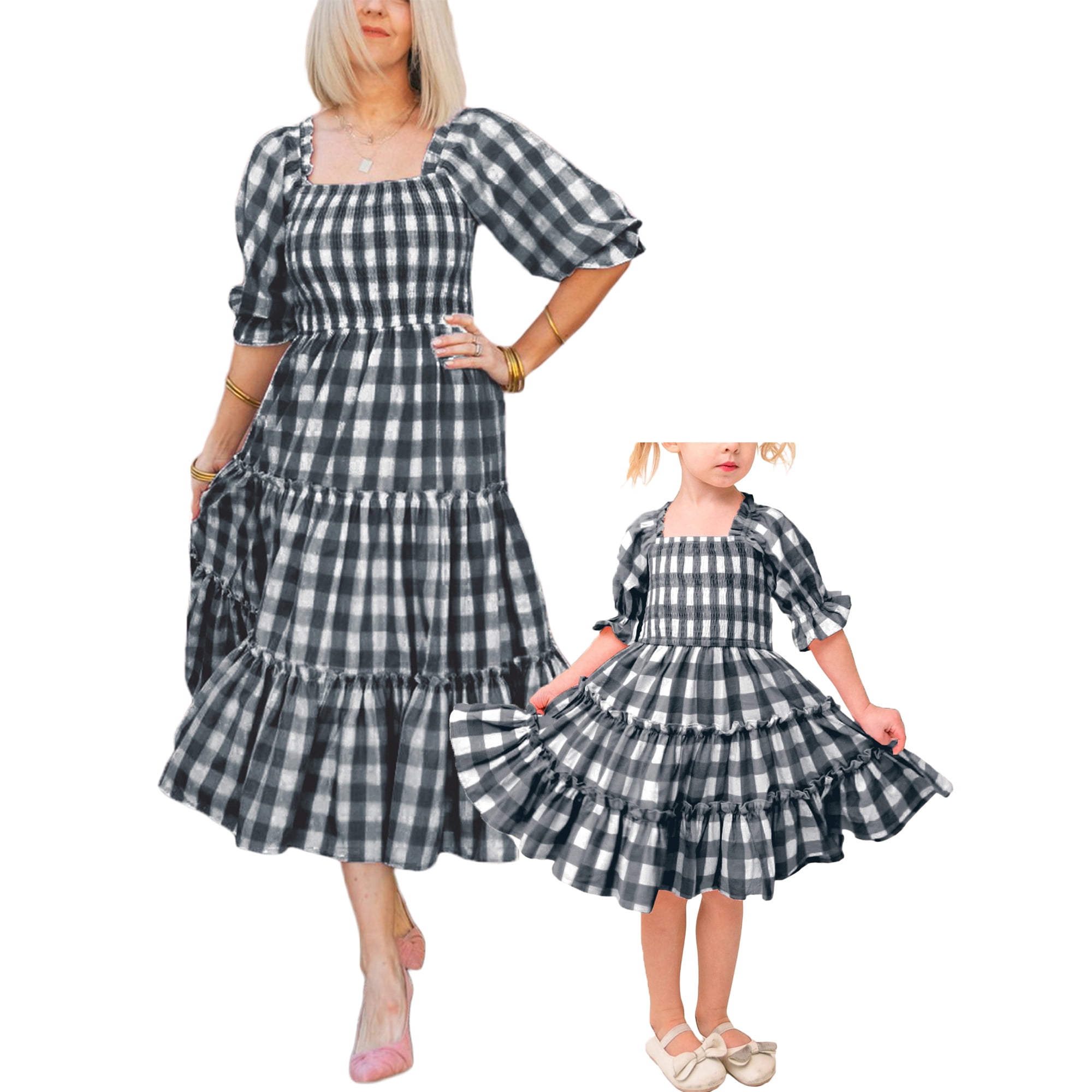 FOCUSNORM Mommy and Me Matching Dresses Summer Casual Womens Girls ...