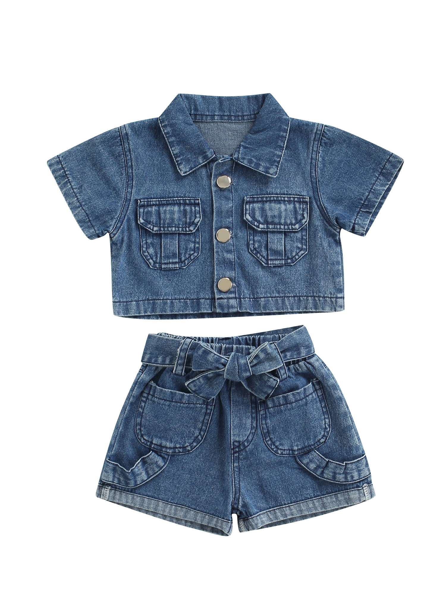 FOCUSNORM Toddler Baby Girls Summer Denim Clothing Crop Tops+Jeans ...
