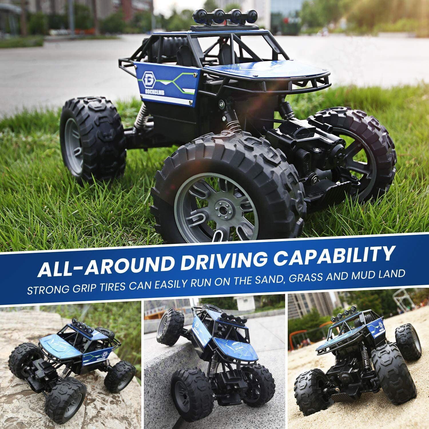 FOCUSSEXY 1:16 Scale RC Trucks High Speed for Adults Boys Kids, RC Cars 2.4GHz 90+Min Play ...