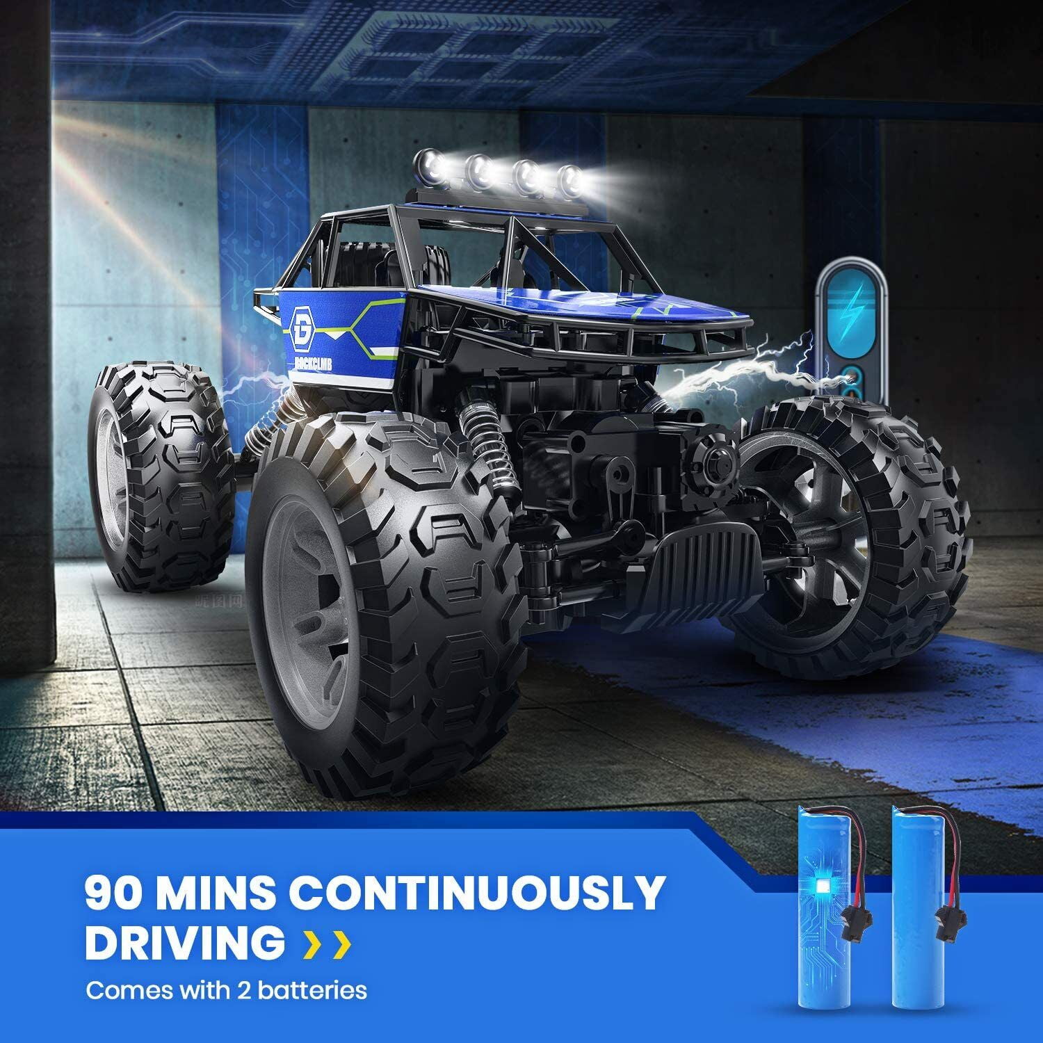 FOCUSSEXY RC Cars 4WD 1:16 Scale Off Road Monster Trucks High Speed 2.4GHz 90+Min Play Vehicle ...
