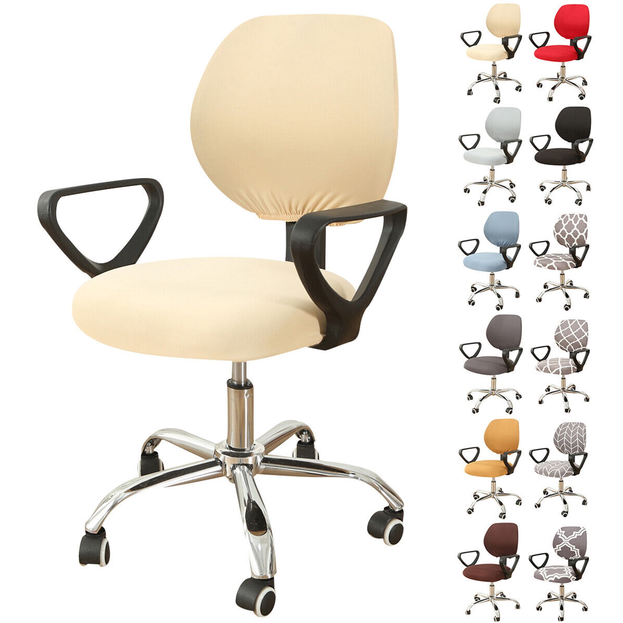 FOCUSSEXY Split Stretch Office Computer Chair Seat Covers, Removable ...