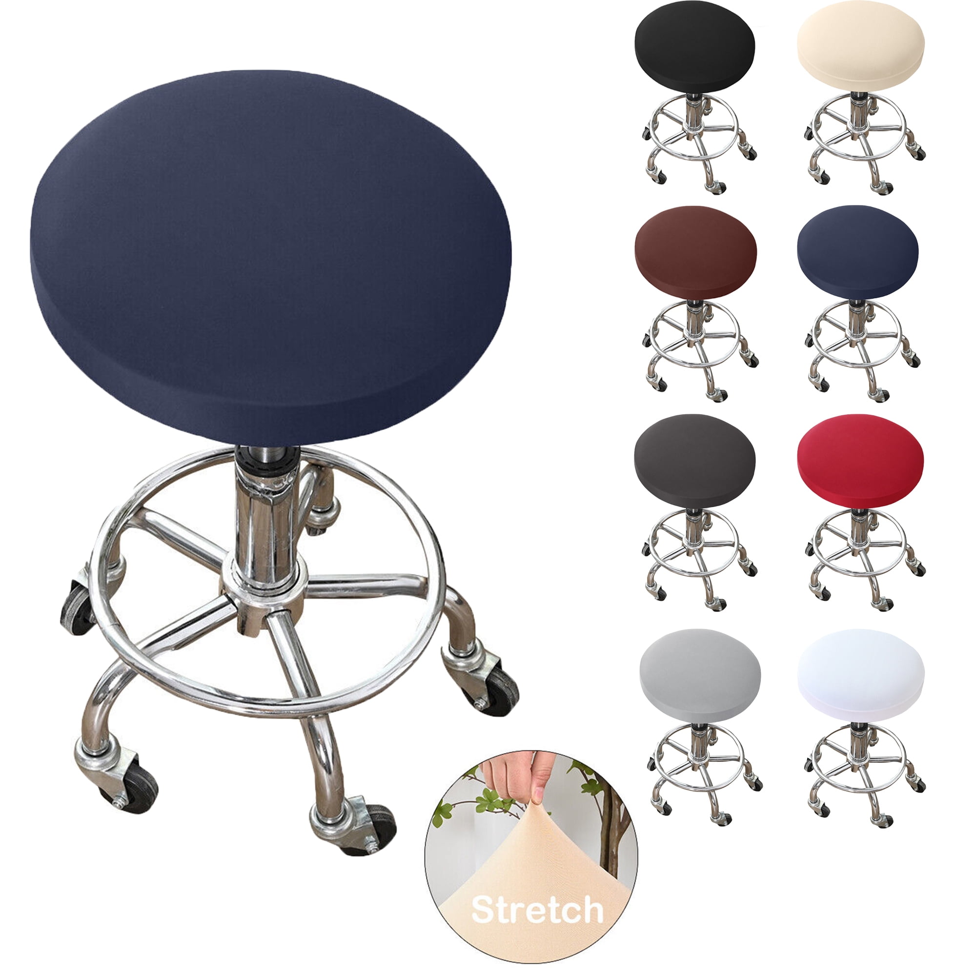 FOCUSSEXY Stool Covers Round,1-8 Pieces Stretch Round Bar Stool Covers ...