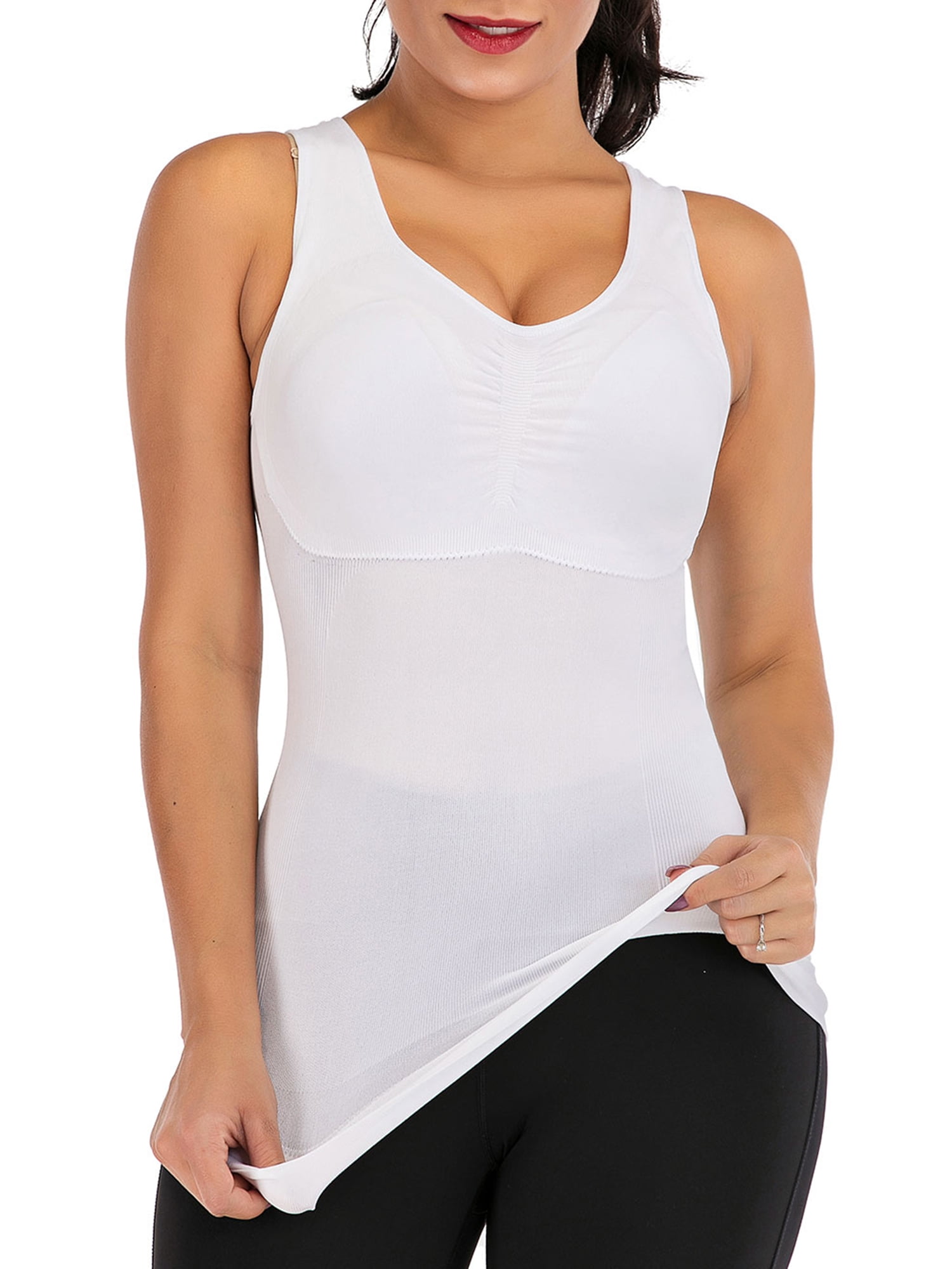 FOCUSSEXY Women Shapewear Tank Tops Tummy Control Camisole Underskirts ...