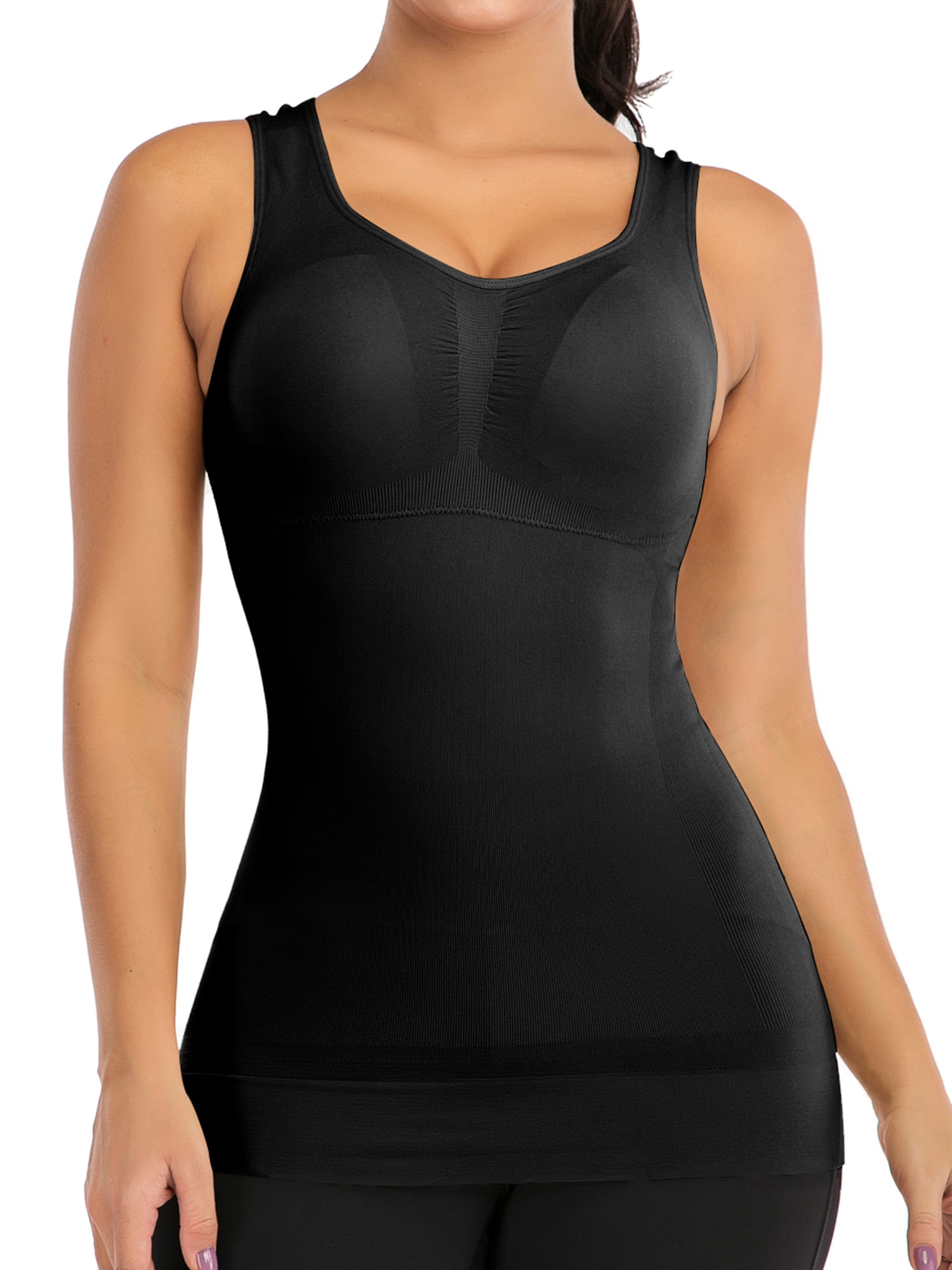 FOCUSSEXY Women Tummy Control Shapewear Tank Tops with Built in Bra ...