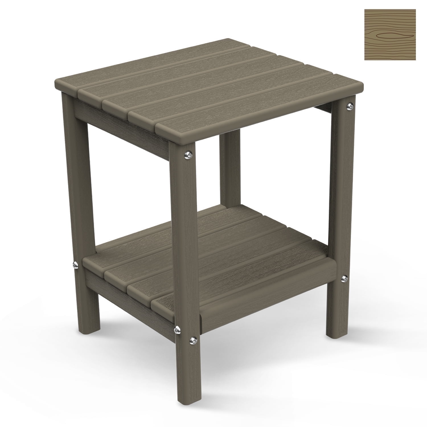 FODINGHILL 2-Tier Outdoor Side Table, HDPE All Weather Adirondack Patio ...