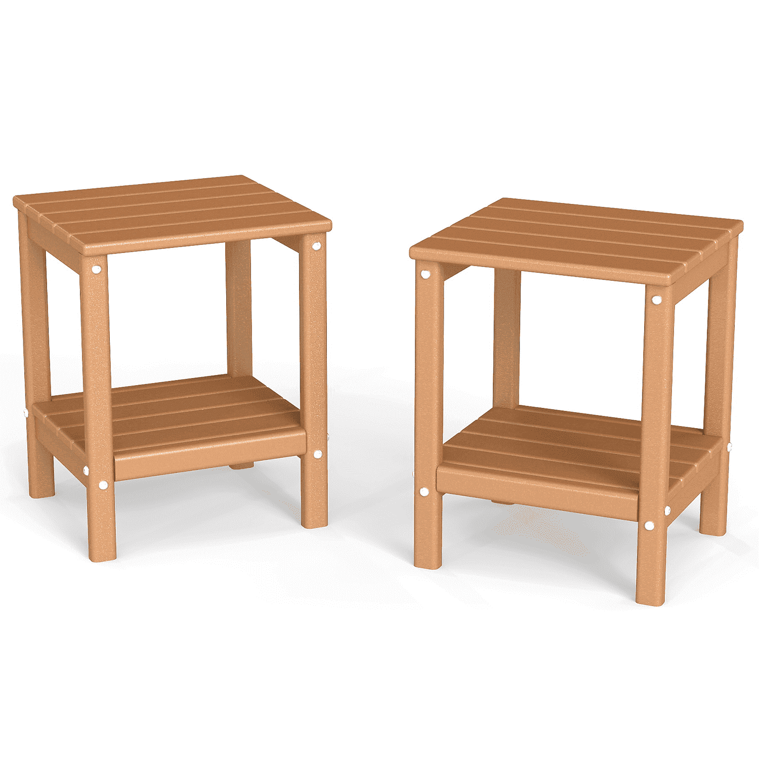 FODINGHILL 2-Tier Outdoor Side Table set of 2, HDPE All Weather ...