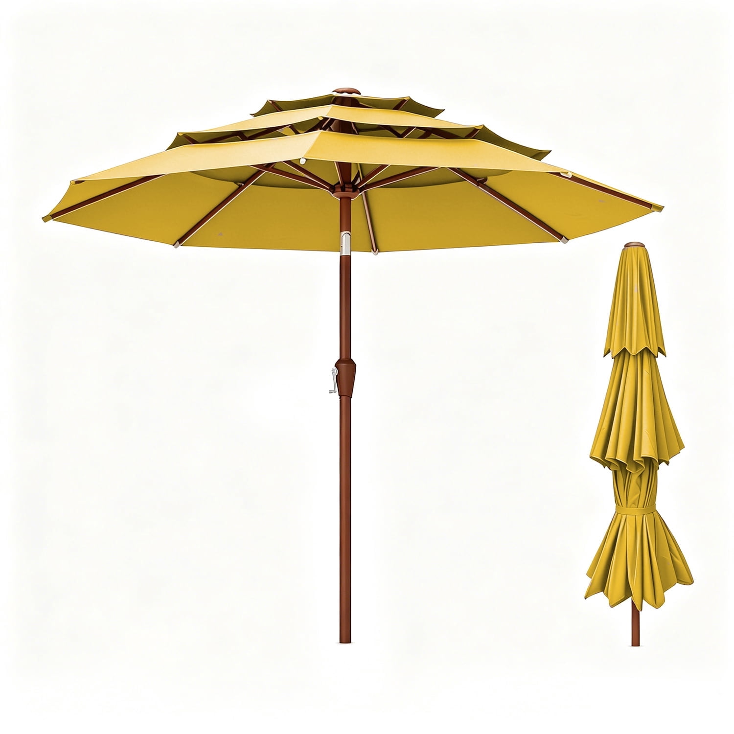 FODINGHILL 9FT 3-Tiers Patio Umbrella,Outdoor Table Market Umbrella ...