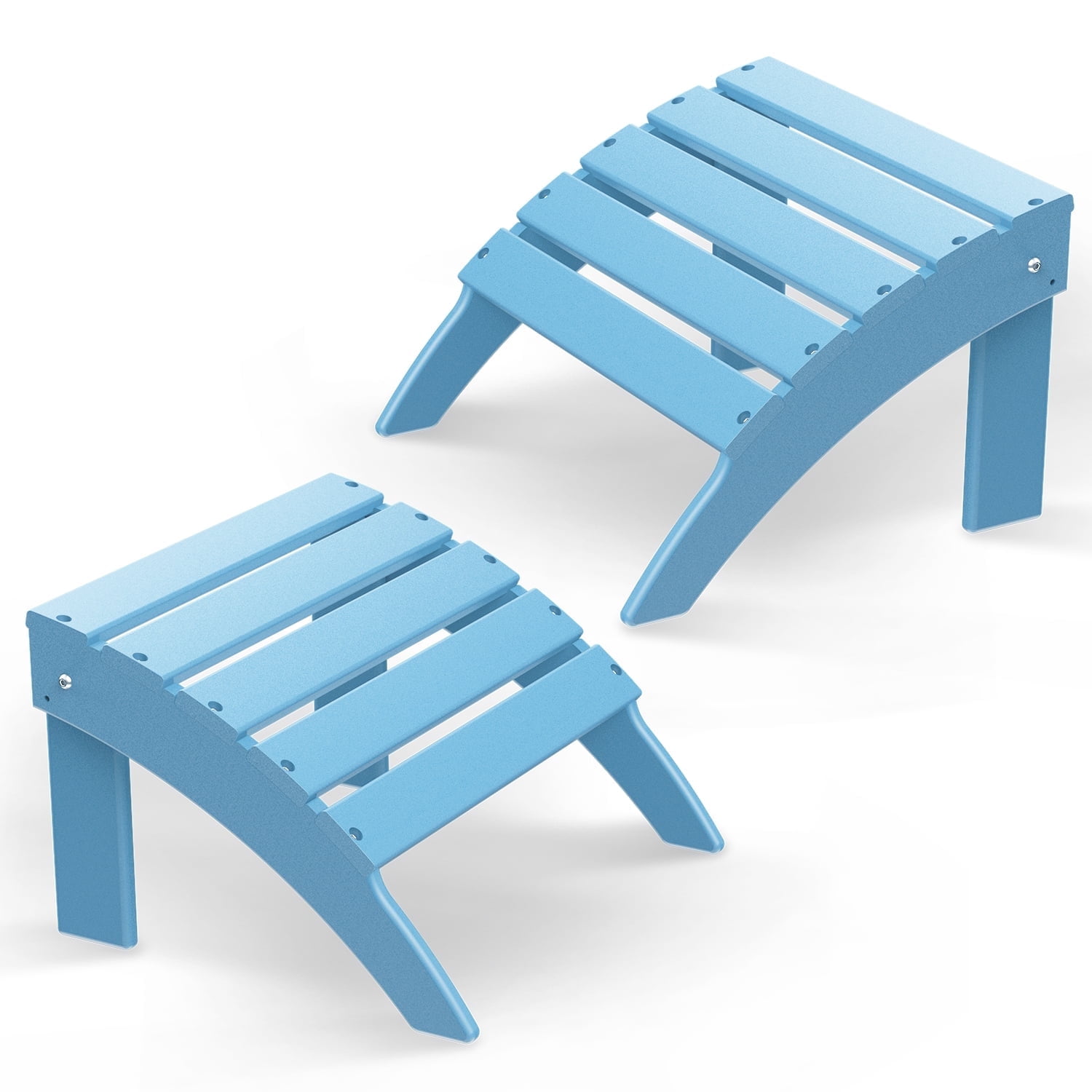 FODINGHILL Adirondack Outdoor Ottoman set of 2, HDPE Patio Foot Rest ...