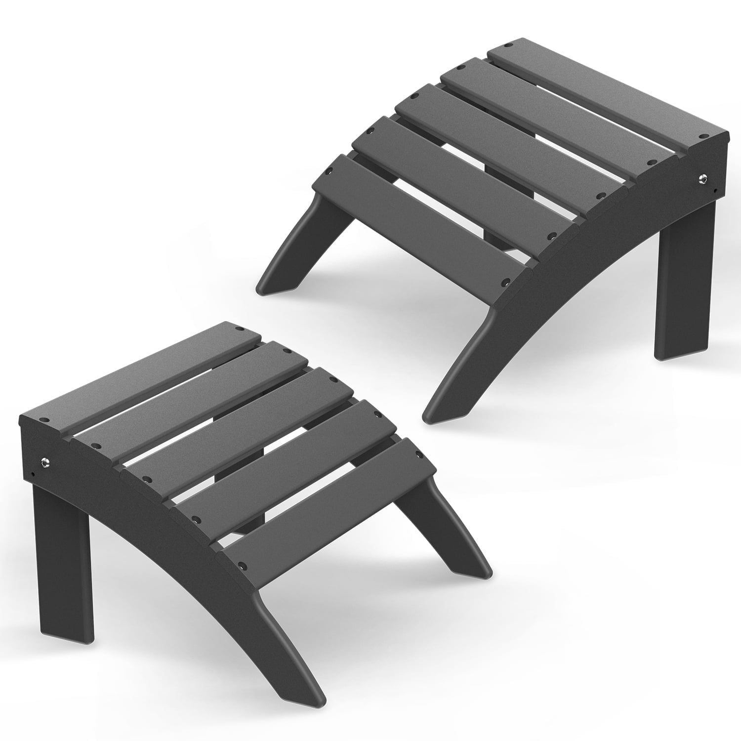 FODINGHILL Adirondack Outdoor Ottoman set of 2, HDPE Patio Foot Rest ...
