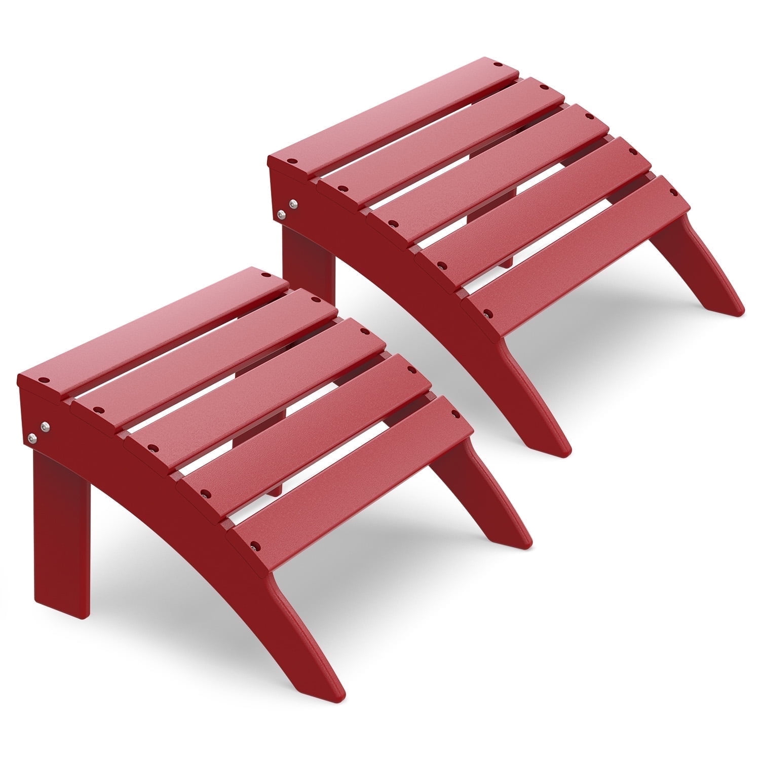 FODINGHILL Adirondack Outdoor Ottoman set of 2, HDPE Patio Foot Rest ...
