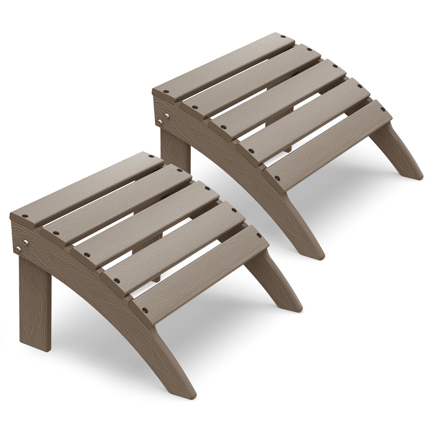 FODINGHILL Adirondack Outdoor Ottoman set of 2, HDPE Patio Foot Rest ...