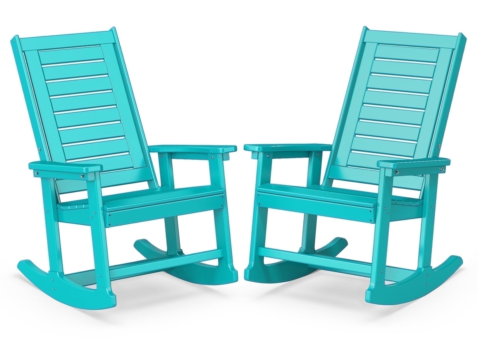 PIPOPA Outdoor Rocking Chair, HDPE All Weather Adirondack Oversized ...