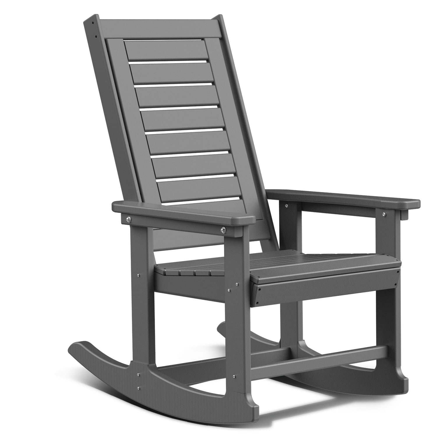 PIPOPA Outdoor Rocking Chair, HDPE All Weather Adirondack Oversized ...