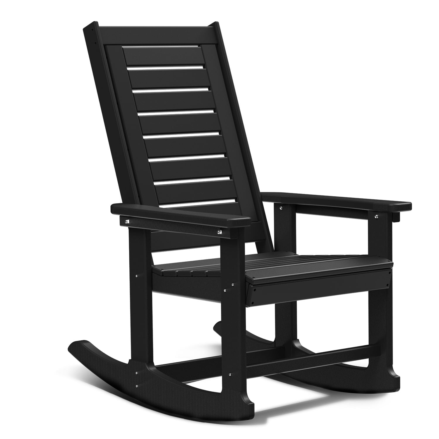 PIPOPA Outdoor Rocking Chair, HDPE All Weather Adirondack Oversized ...