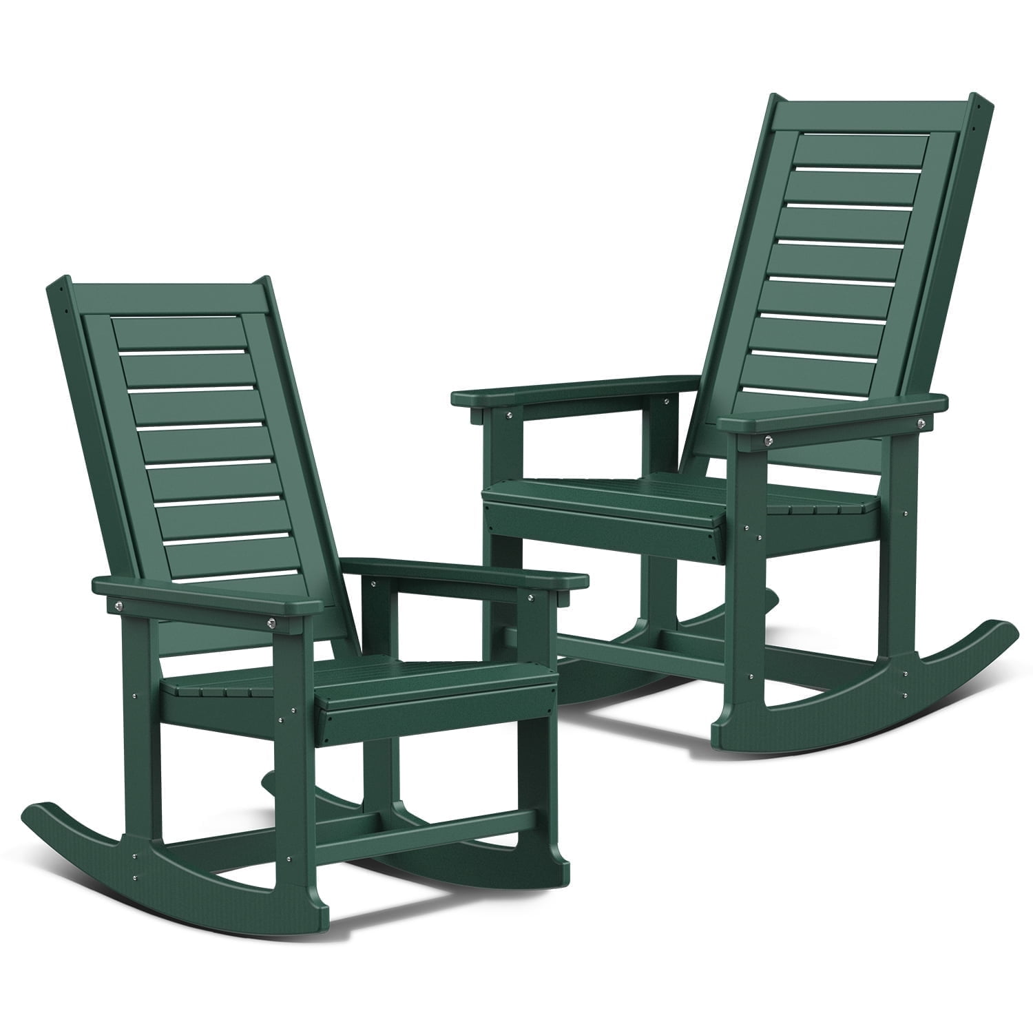 PIPOPA Outdoor Rocking Chair, HDPE All Weather Adirondack Oversized ...