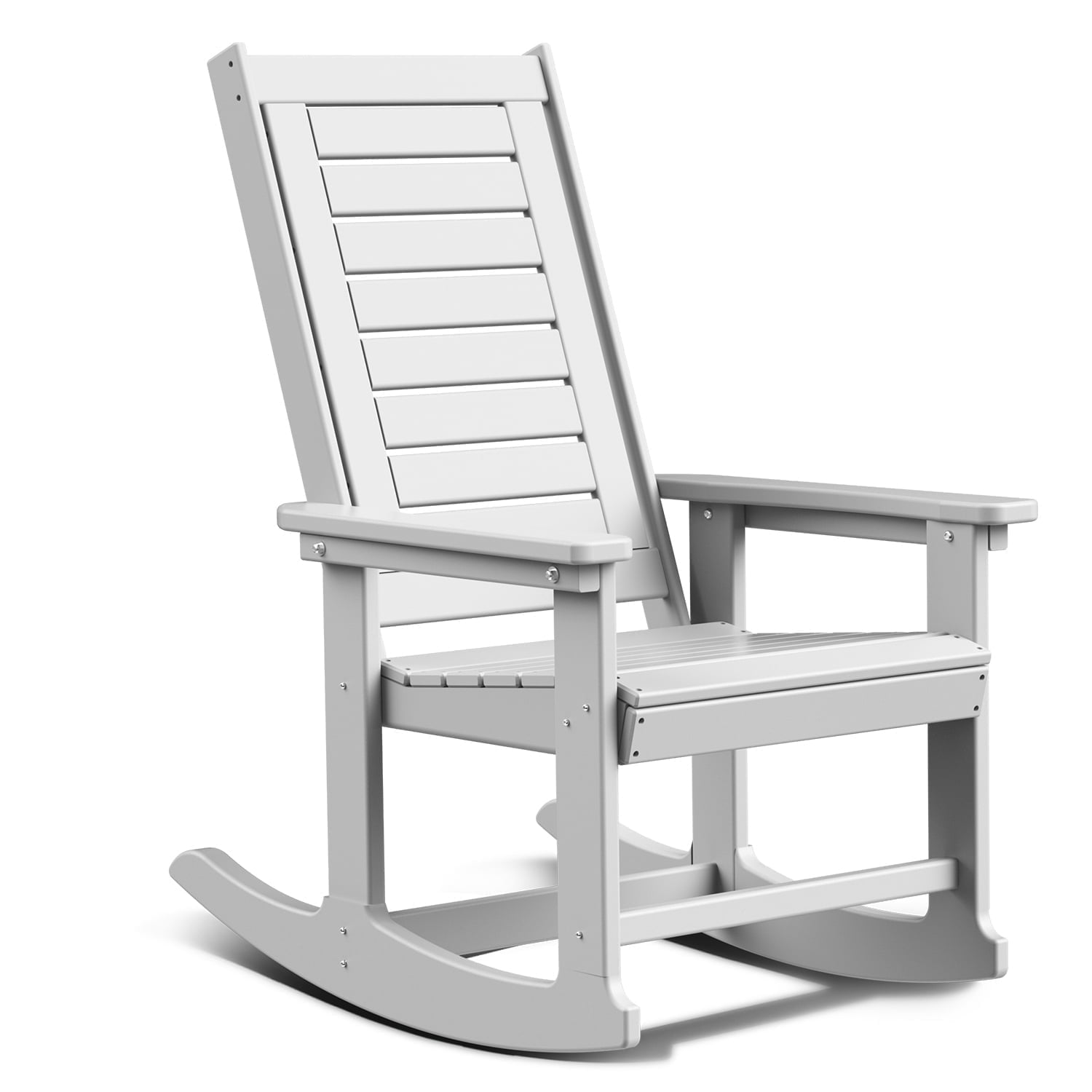 PIPOPA Outdoor Rocking Chair, HDPE All Weather Adirondack Oversized ...