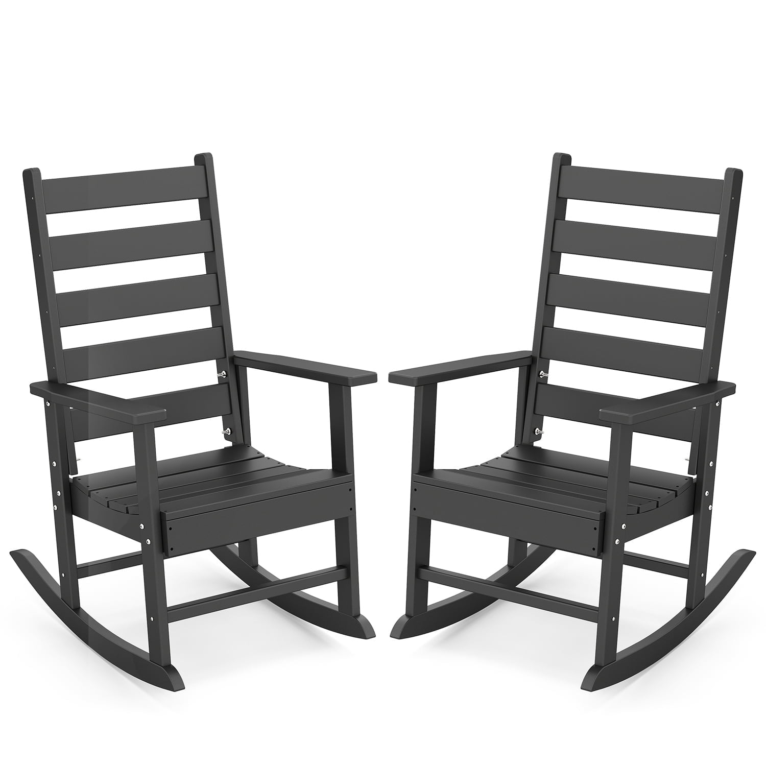 FODINGHILL Outdoor Rocking Chair Set of 2,HDPE All Weather Patio Rocker ...