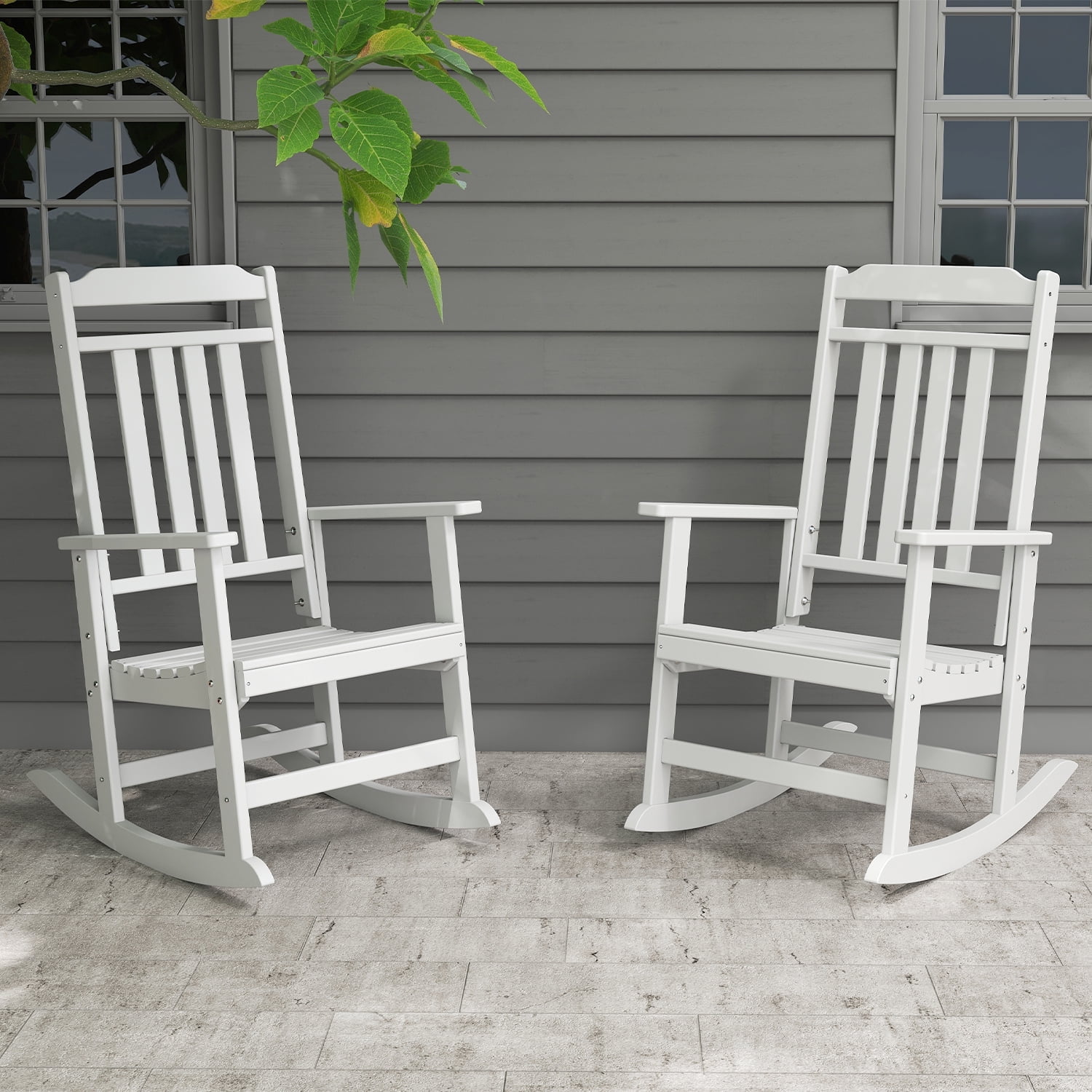 FODINGHILL Outdoor Rocking Chair Set of 2,HDPE All Weather Patio ...
