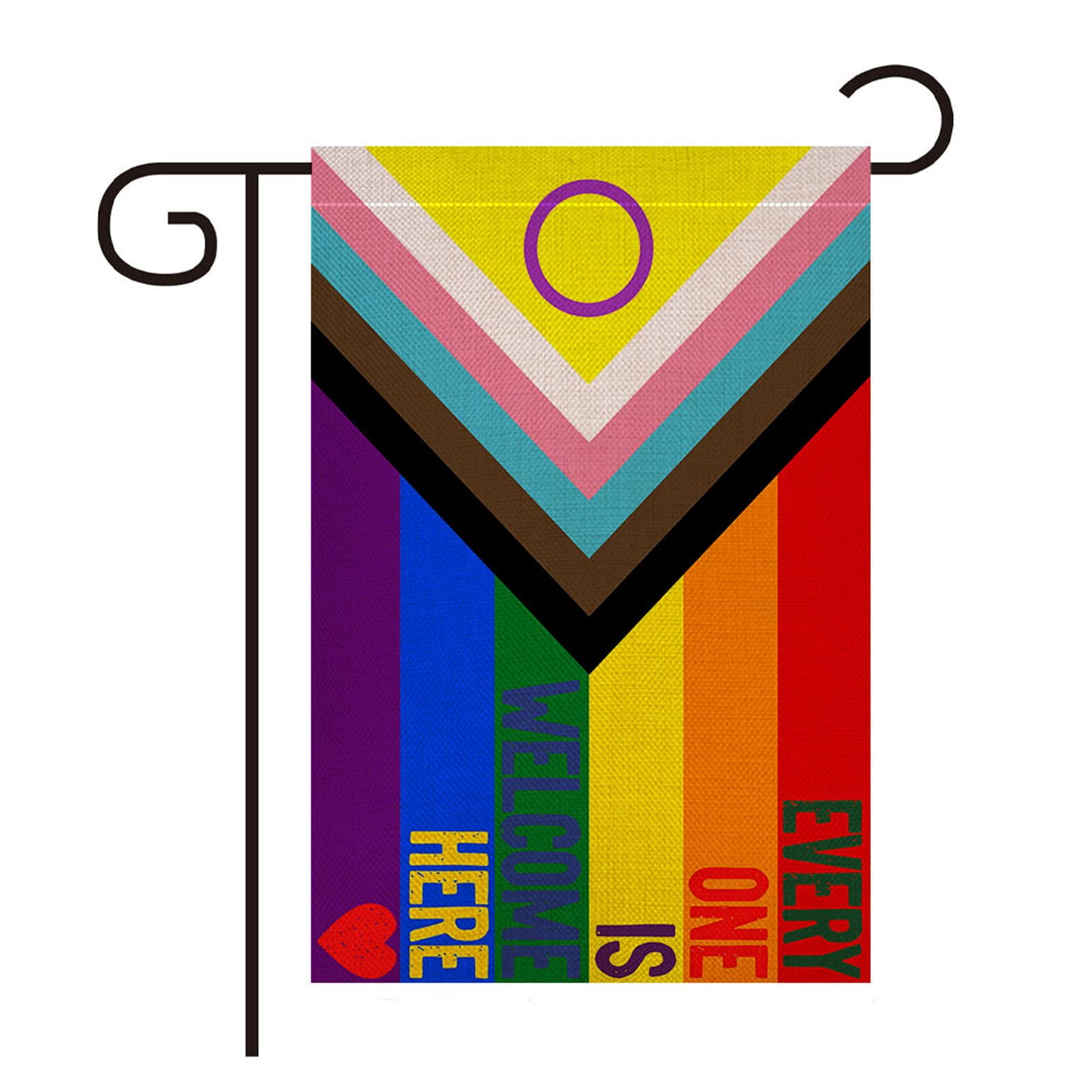 FOESUNIT Pride Garden Flag EC36 EVERYONE IS WELCOME HERE Progress Pride ...