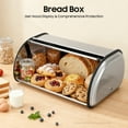 FOGGBET Stainless Steel Bread Box 17" Roll Top Bread Bin Large Capacity ...