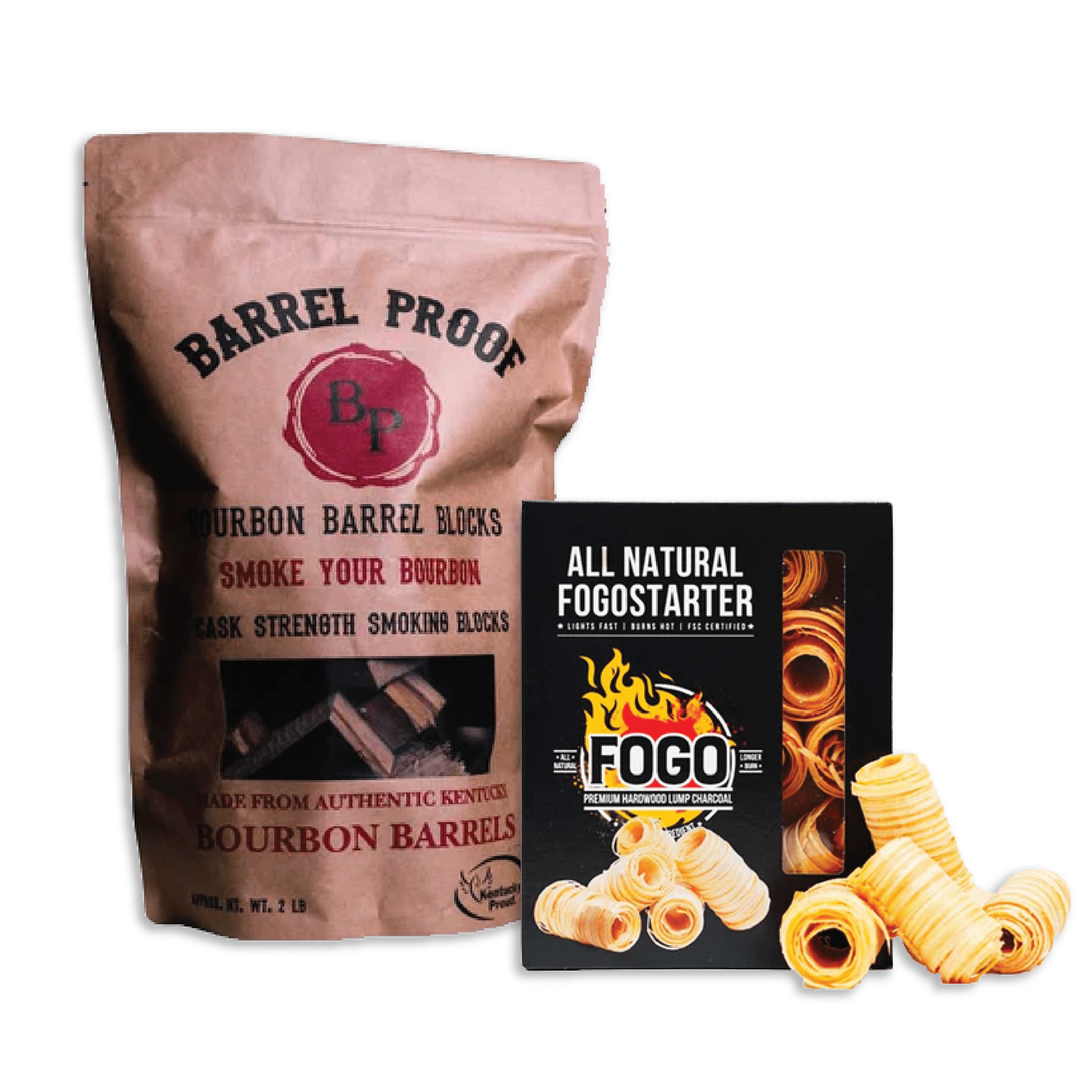 FOGO Fogostarters Natural Fire Starters, 30 Count Box and Barrel Proof ...