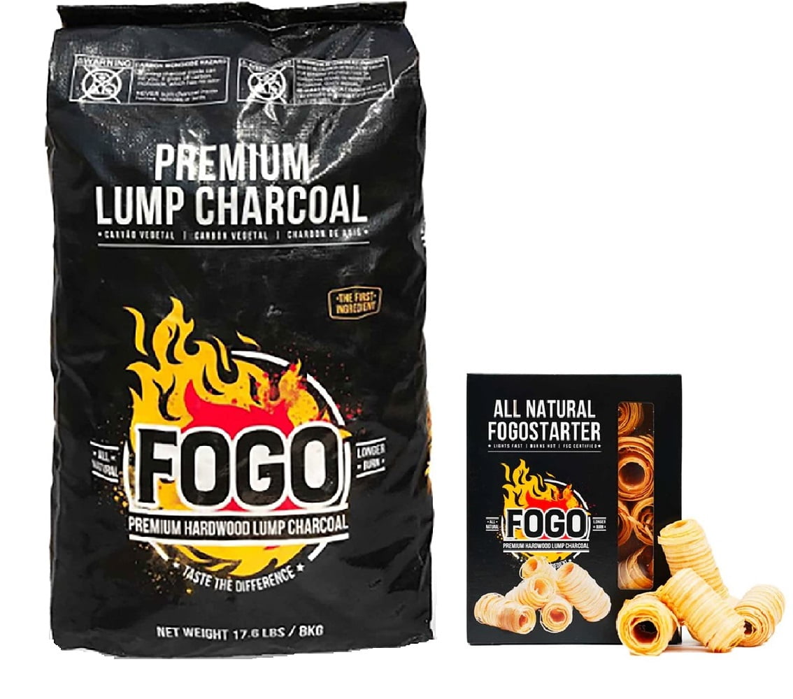 FOGO Premium Hardwood Lump Charcoal, Natural Medium and Small Sized ...