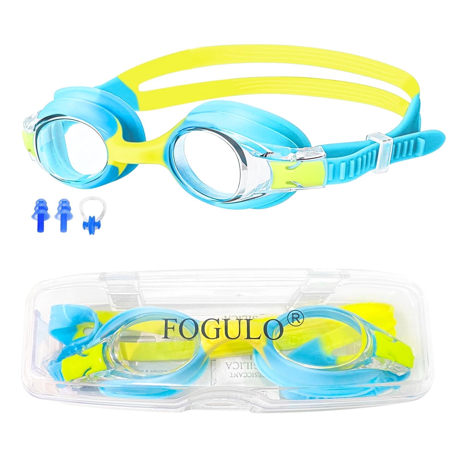 FOGULO Kids Swim Goggles 4-14, Anti-Fog UV Protection, Adjustable ...
