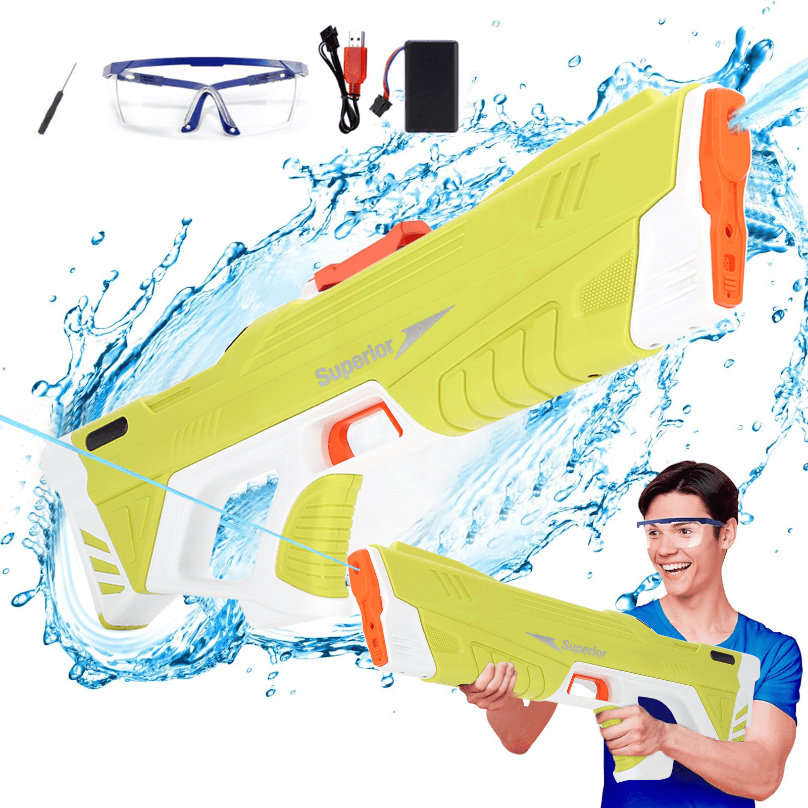 FOGULO Electric Water Gun, Rechargeable Powerful Water Gun, Auto Water ...