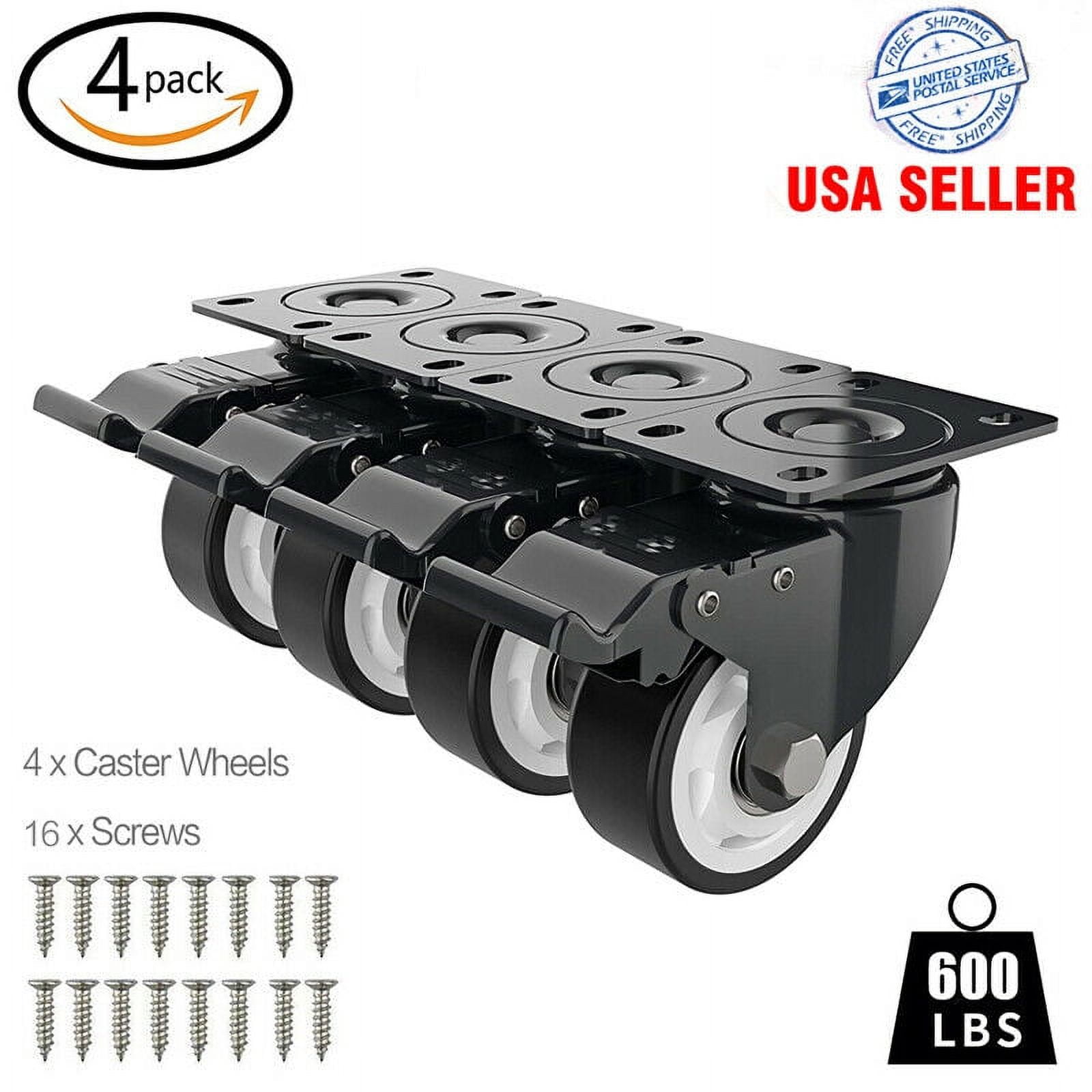 FOH 4 Pack 2-Inch Heavy-Duty Universal Caster Wheels, Office Chair ...
