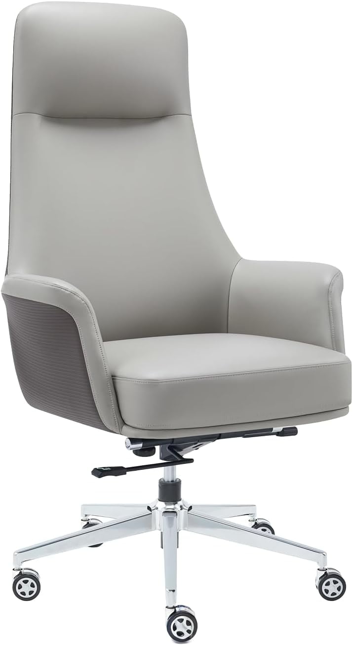 FOH Premium Genuine Leather Executive Office Chair - High Back (Black ...