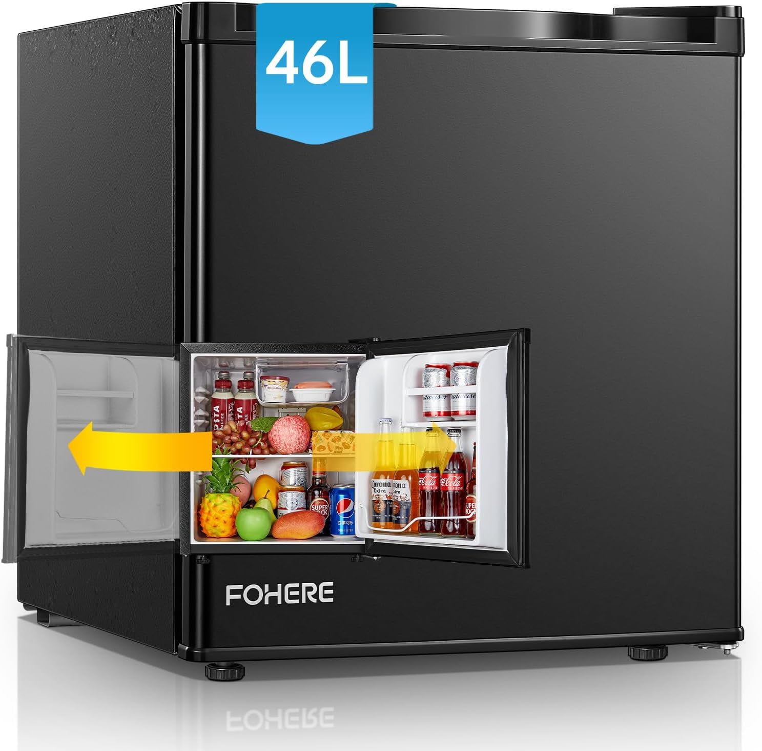 FOHERE 1.6 Cu. Ft Mini Fridge for Bedroom with Freezer, Small ...